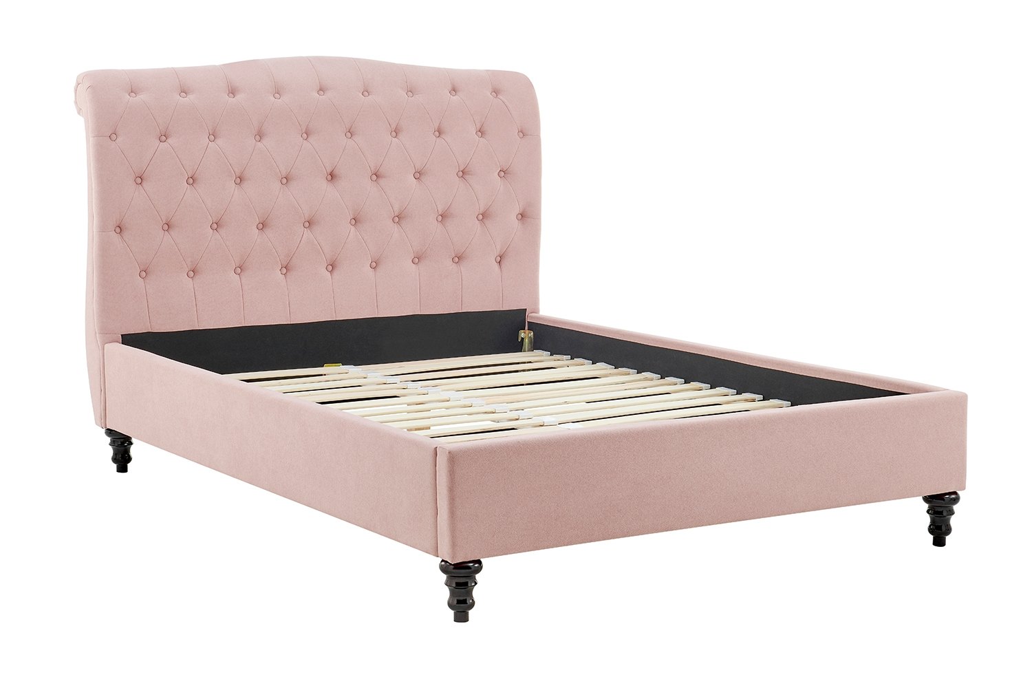Rosalie Fabric Bed Frame in Pink | Furniture World