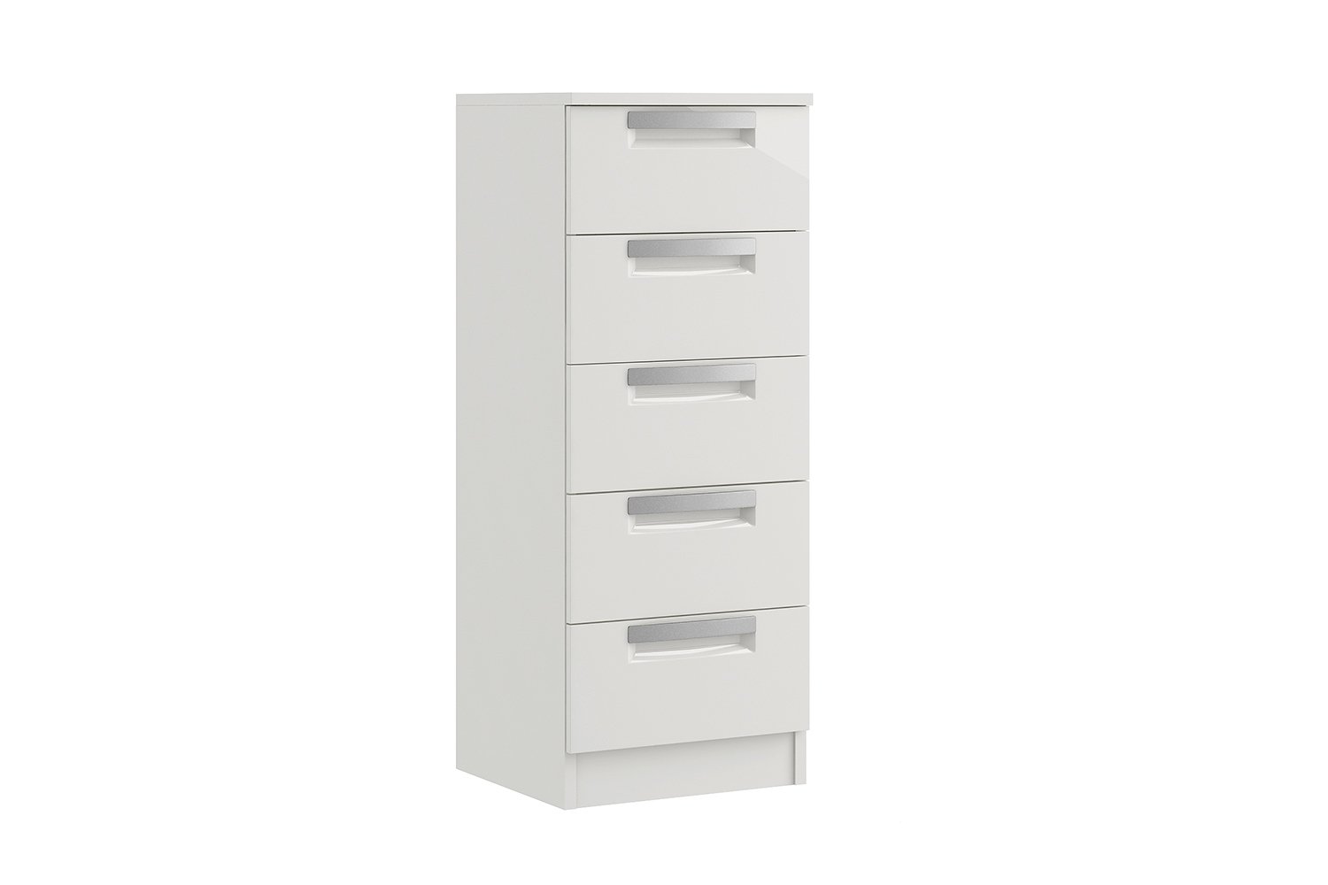 Milly High-Gloss 5 Drawer Narrow Chest of Drawers | Furniture World