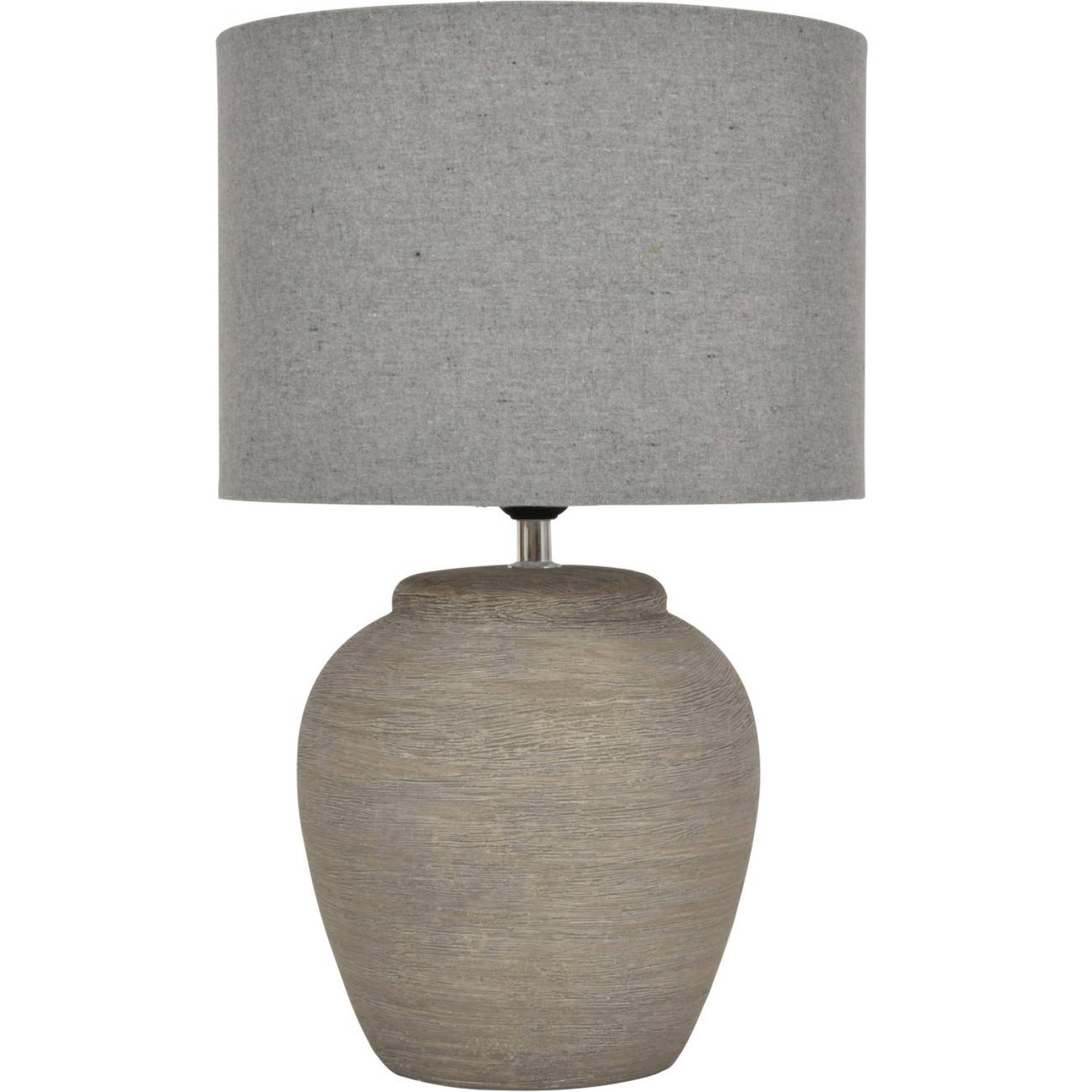 Baslow Etched Grey Large Ceramic Lamp with Shade | Furniture World