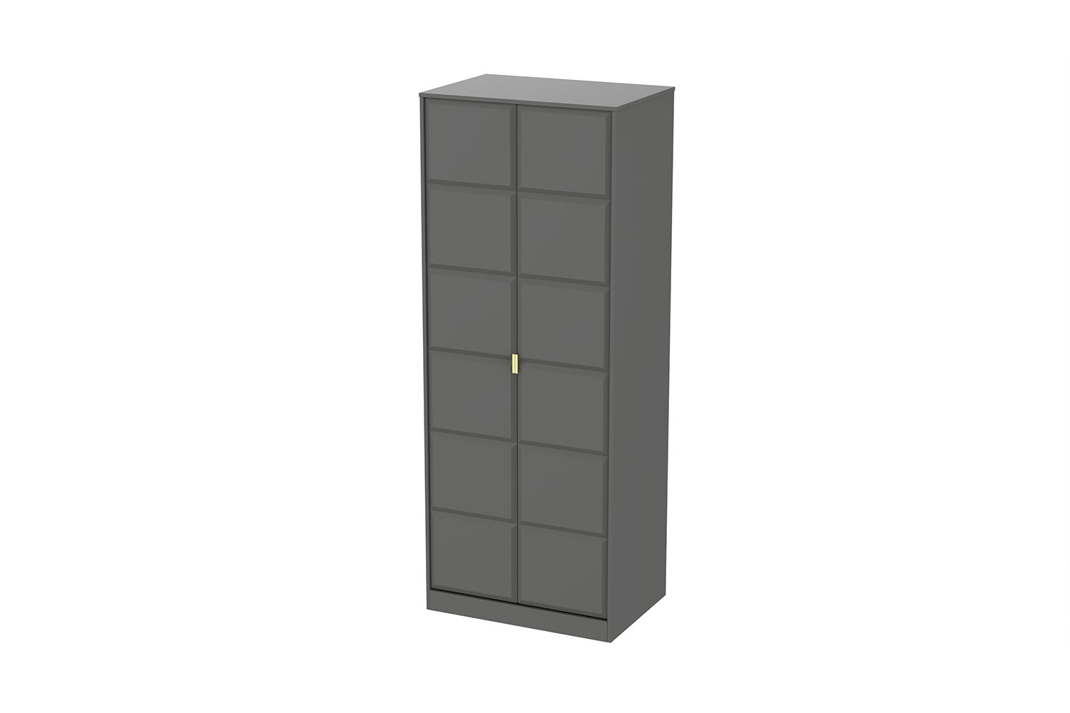 2 Door Wardrobe with Cube Panel Design - Furniture World