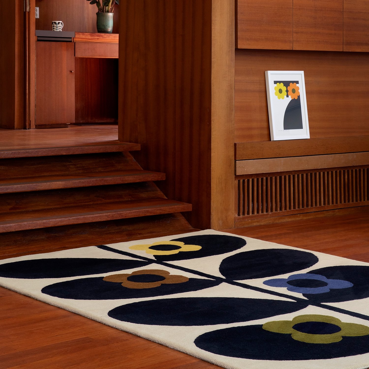 Orla Kiely Wild Rose Fawn Rug | Furniture World