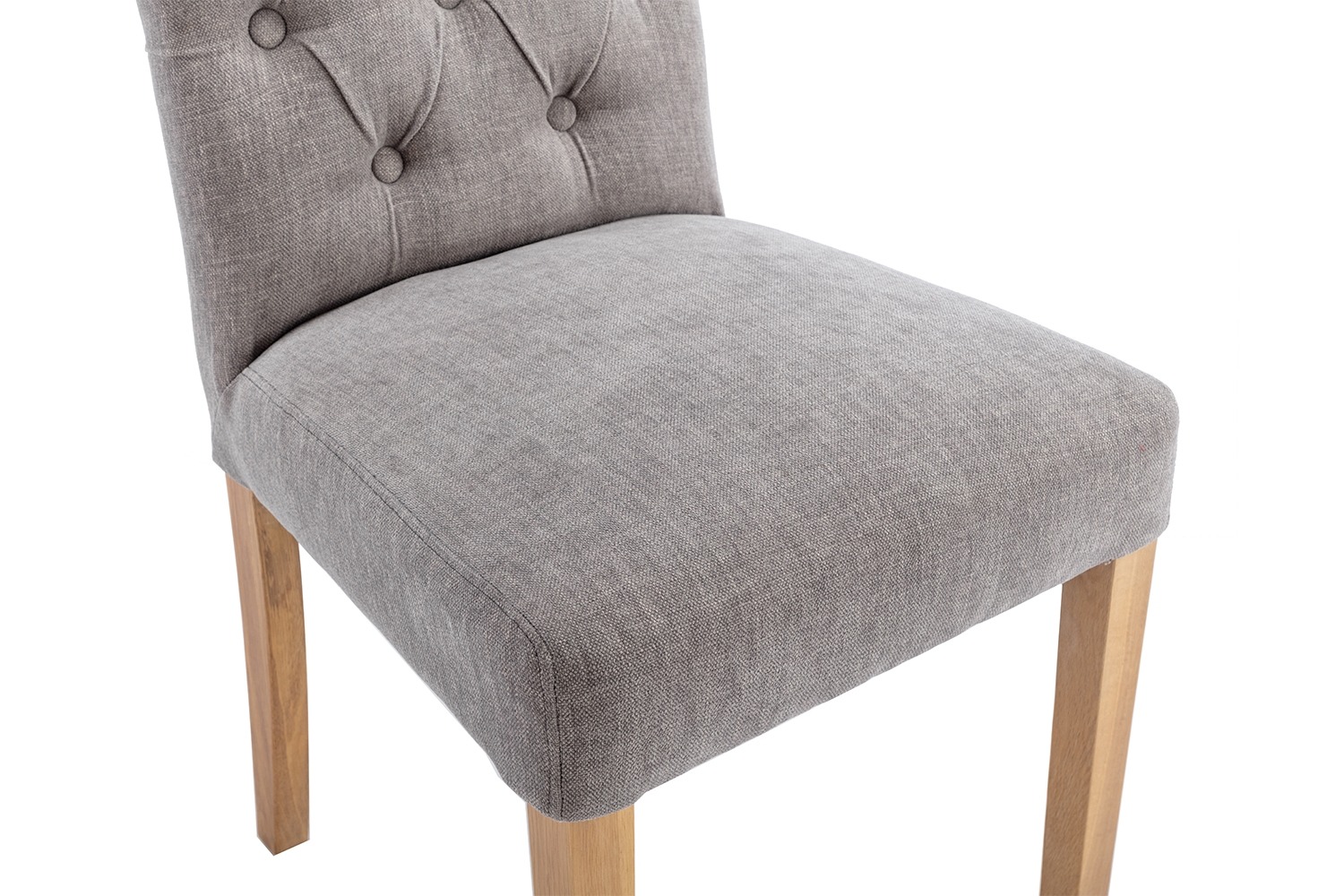 Button Back Scroll Top Dining Chair in Grey | Furniture World
