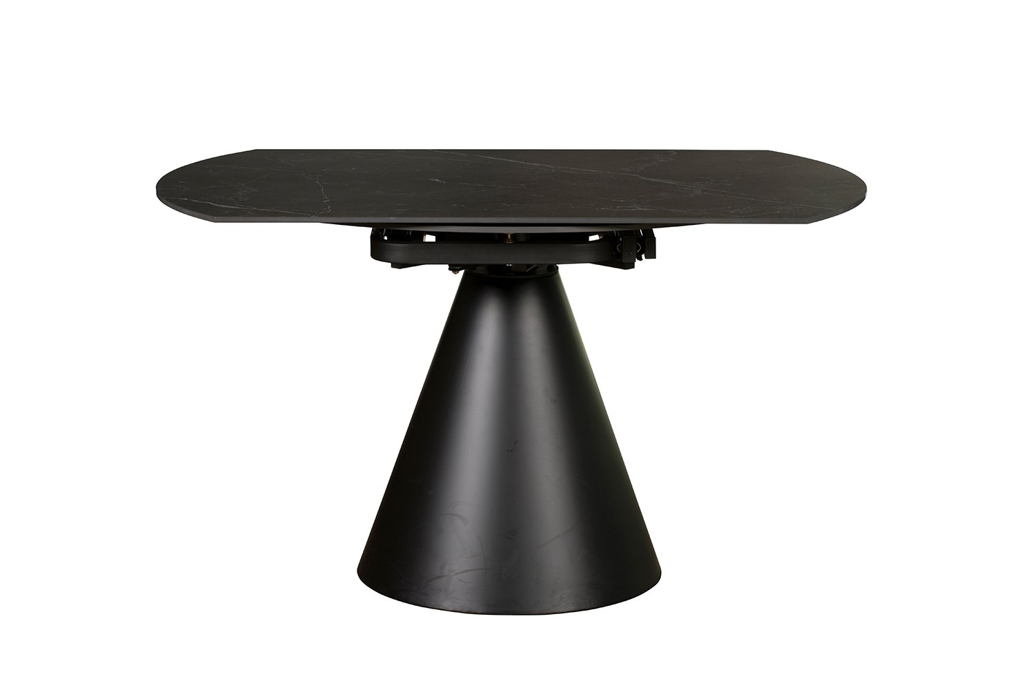 Sintered Stone Rounded 85-135cm Twist Extending Dining Table in Black ...