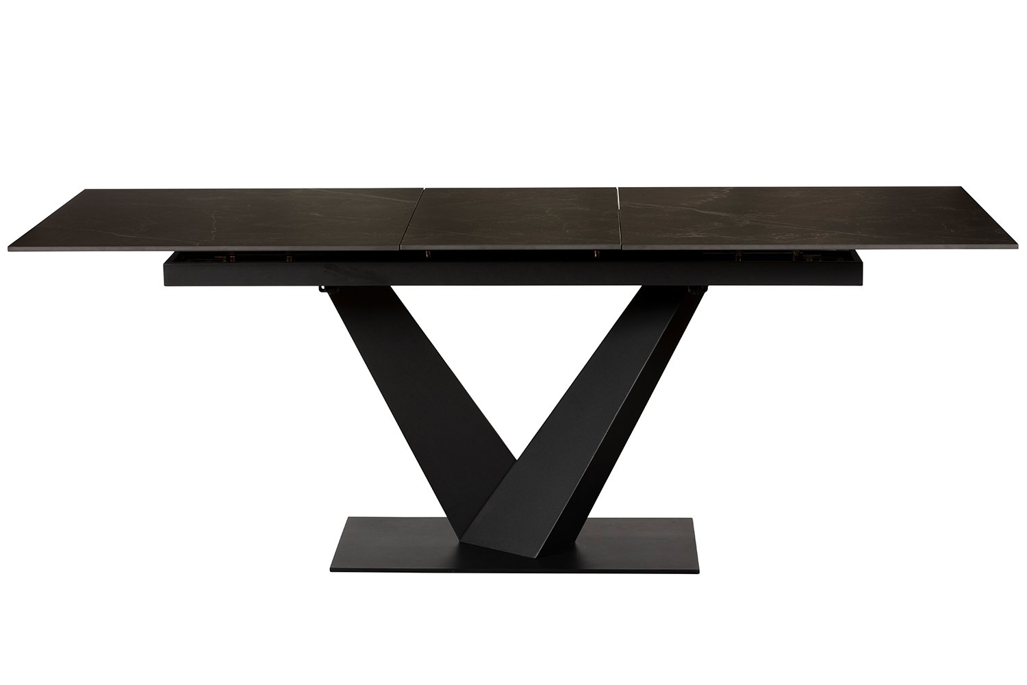 Sintered Stone V-Shape 160-205cm Extending Dining Table in Black ...