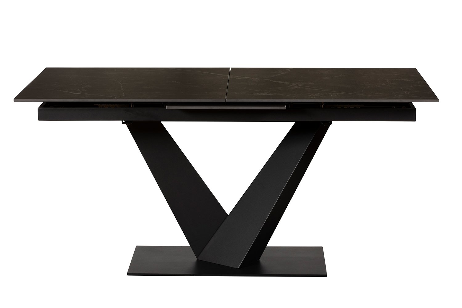 Sintered Stone V-Shape 160-205cm Extending Dining Table in Black ...