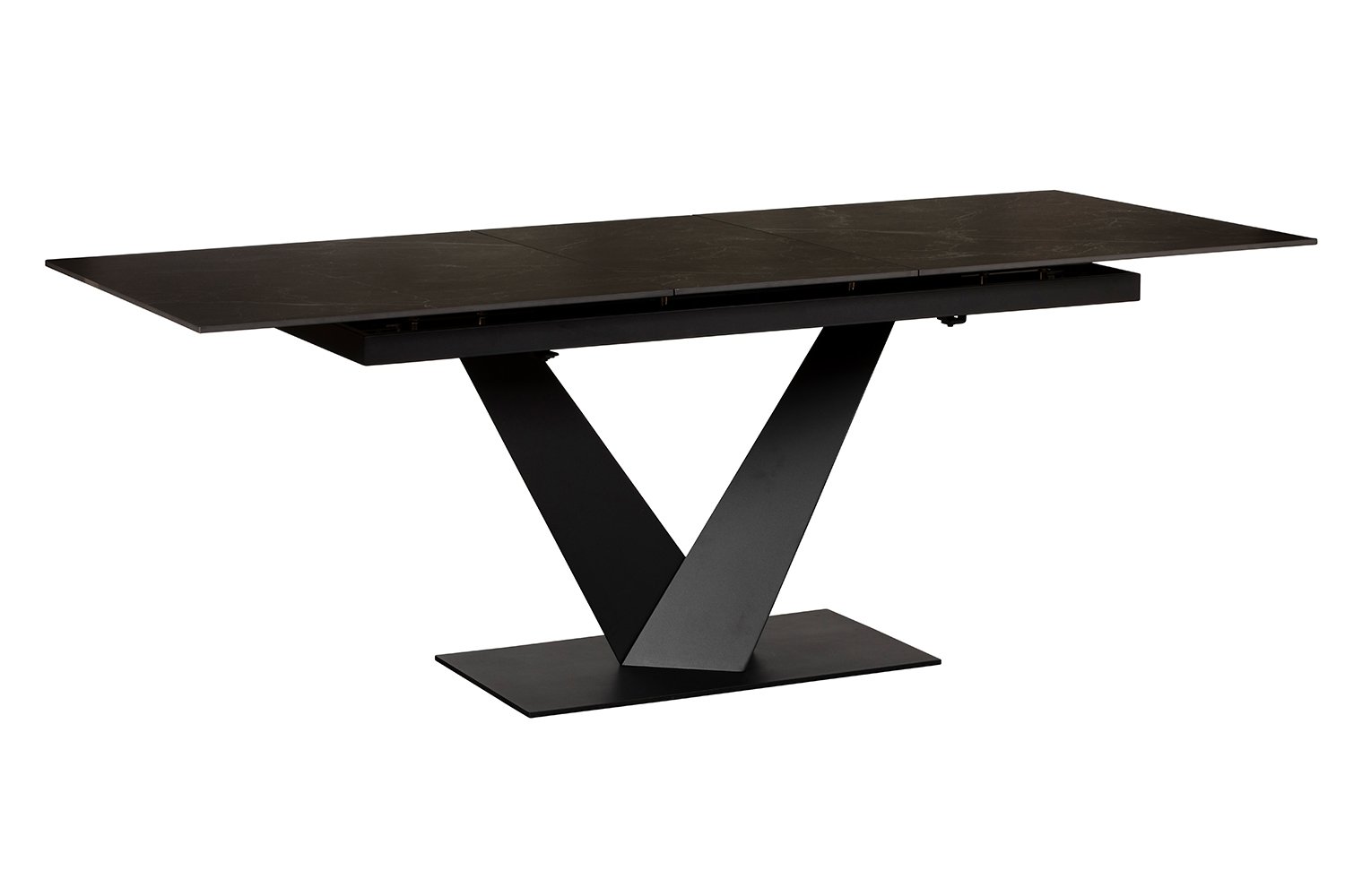 Sintered Stone V-Shape 160-205cm Extending Dining Table in Black ...