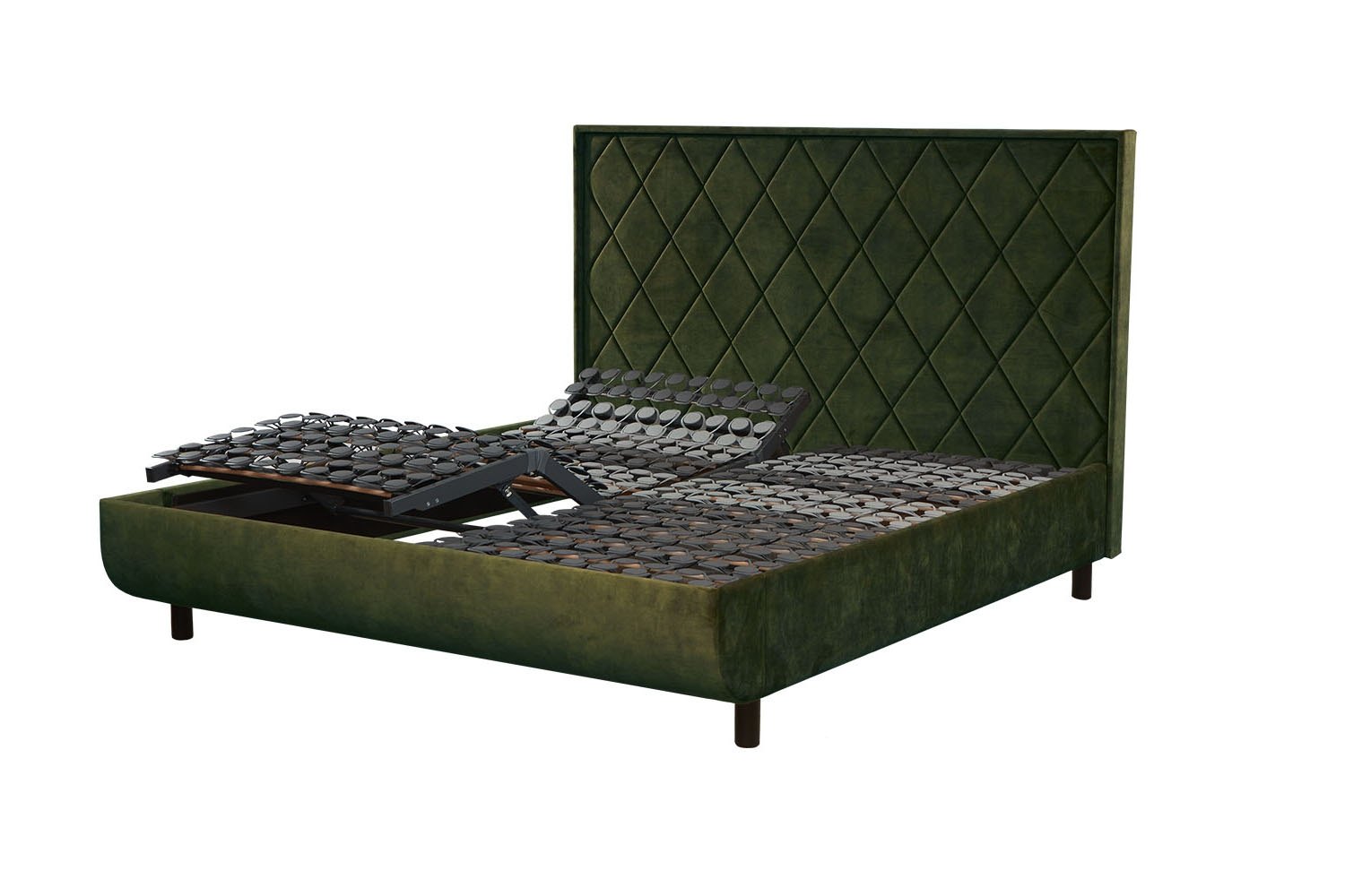 TEMPUR® Arc Adjustable Disc Bed Frame with Quilted Headboard ...