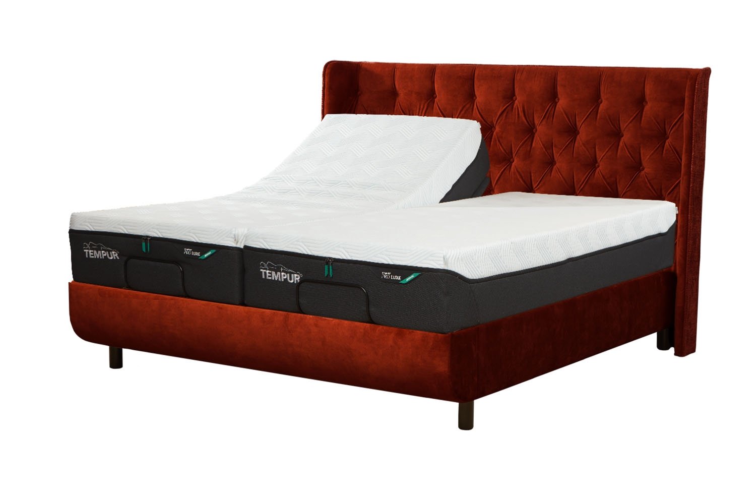 TEMPUR® Arc Ergo Smart Base Bed Frame with Luxury Headboard | Furniture ...