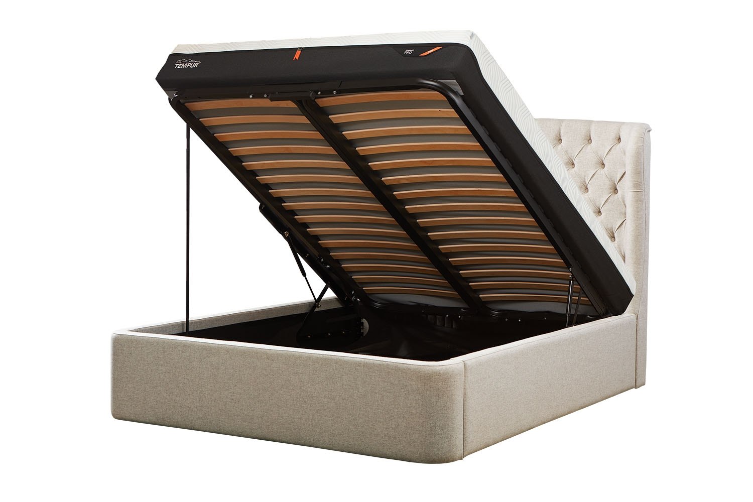 TEMPUR® Holcot Ottoman Bed Base in Shetland Pebble | Furniture World
