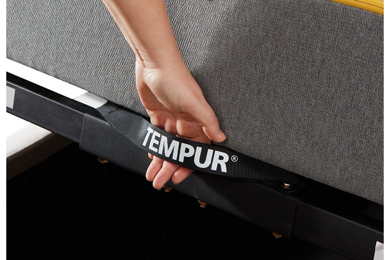 TEMPUR® Holcot Ottoman Bed Base in Shetland Pebble | Furniture World