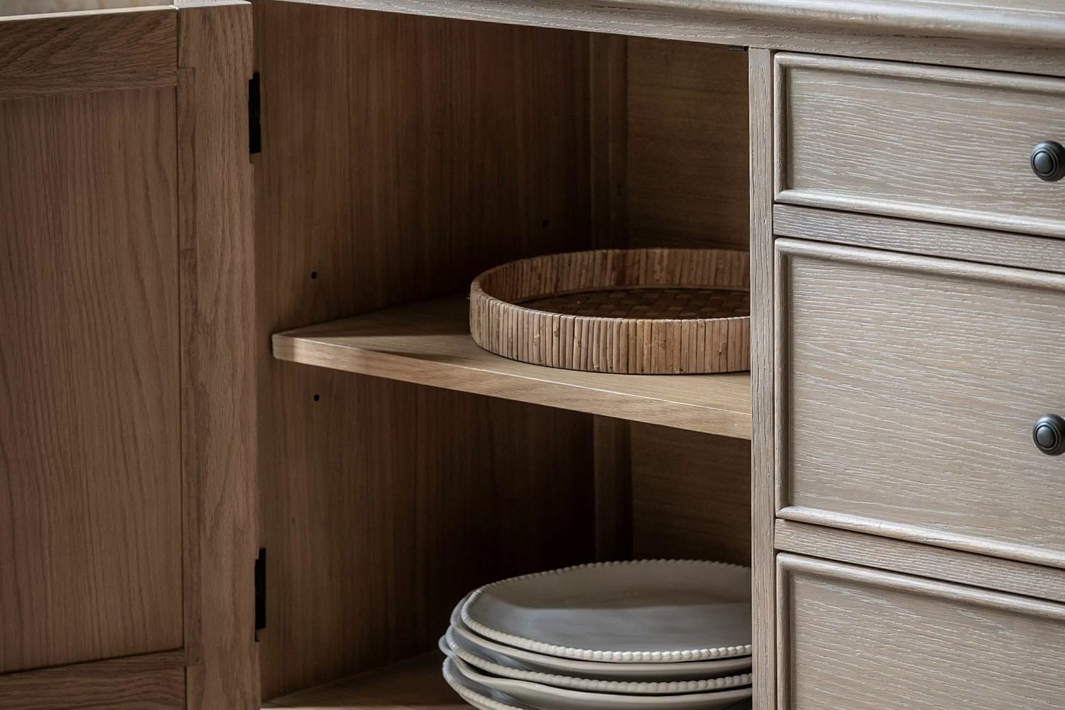 Gallery Direct Artisan Limewash Oak Large Sideboard with Bobbin Detail ...