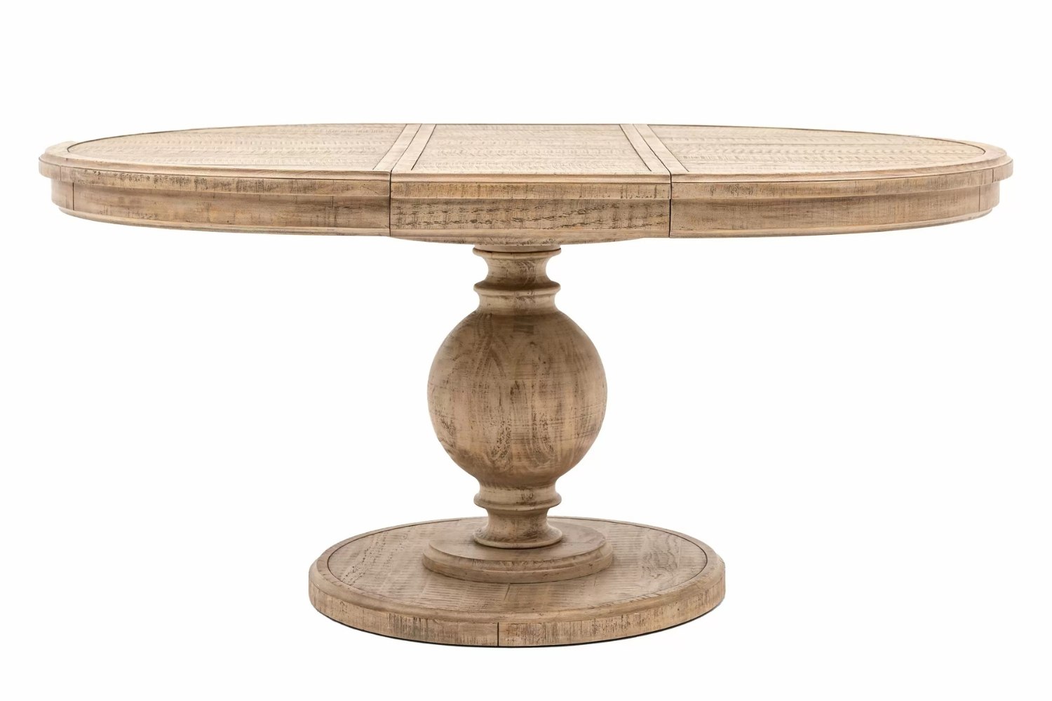 Gallery Direct Vancouver Rustic Pine Round Extending 120-160cm Dining Table & x4 Chairs ...