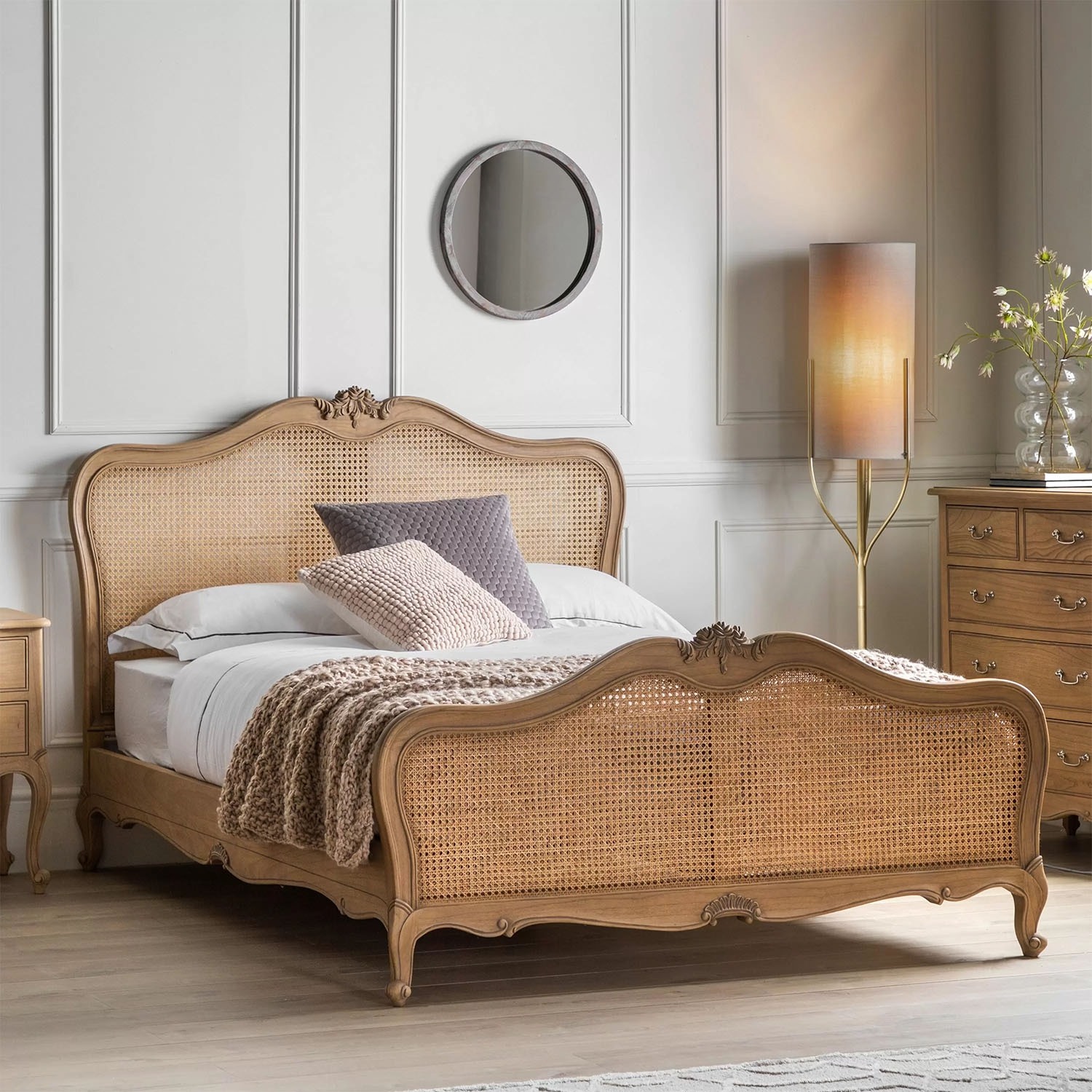 Gallery Direct Chic Weathered Cane Bed Frame | Furniture World