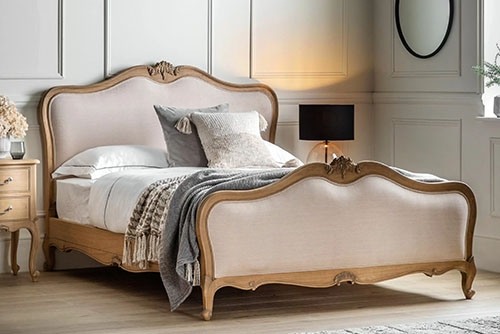 Gallery Direct Chic Weathered Linen Upholstered Bed Frame | Furniture World