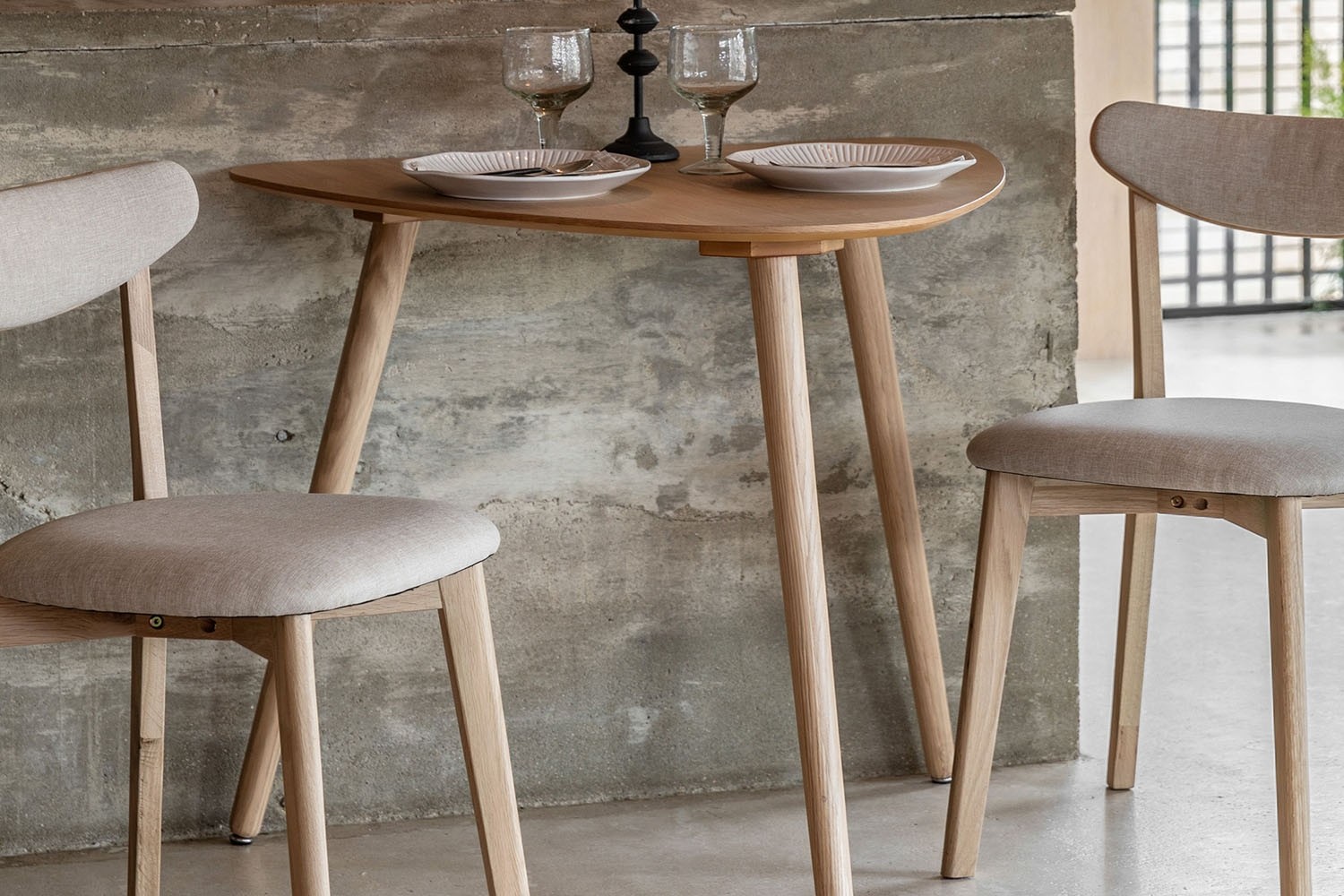 Gallery Direct Hatfield Natural Oak 80cm Small Triangular Dining Table | Furniture World