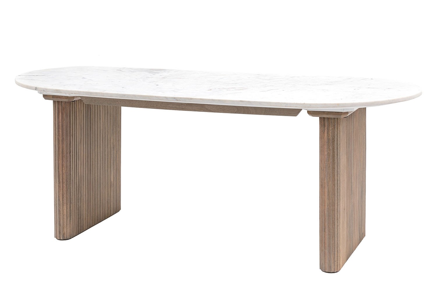 Gallery Direct Marmo Mango Wood Large Dining Table with Marble Top ...