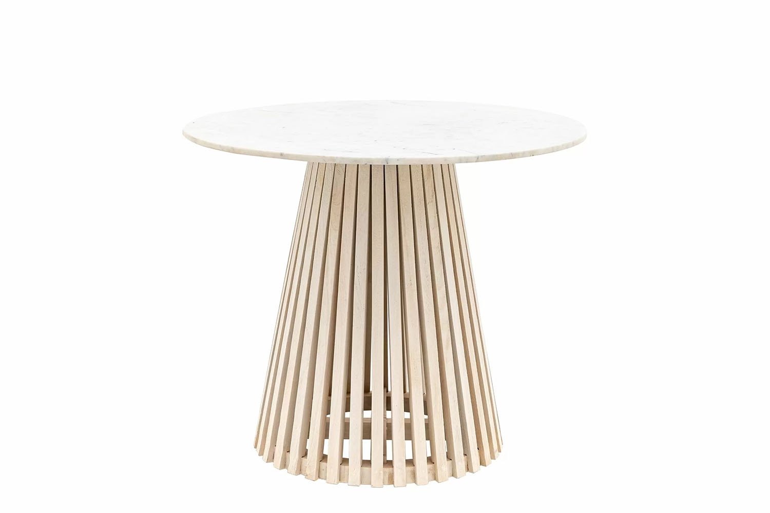 Gallery Direct Soho Mango Wood Round Dining Table Set with Marble Top ...