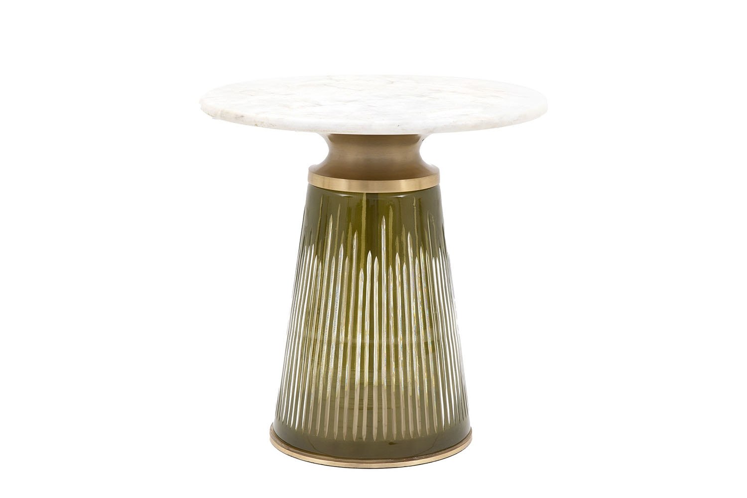 Gallery Direct Seville Green Dusk Glass and Marble Top Side Table ...