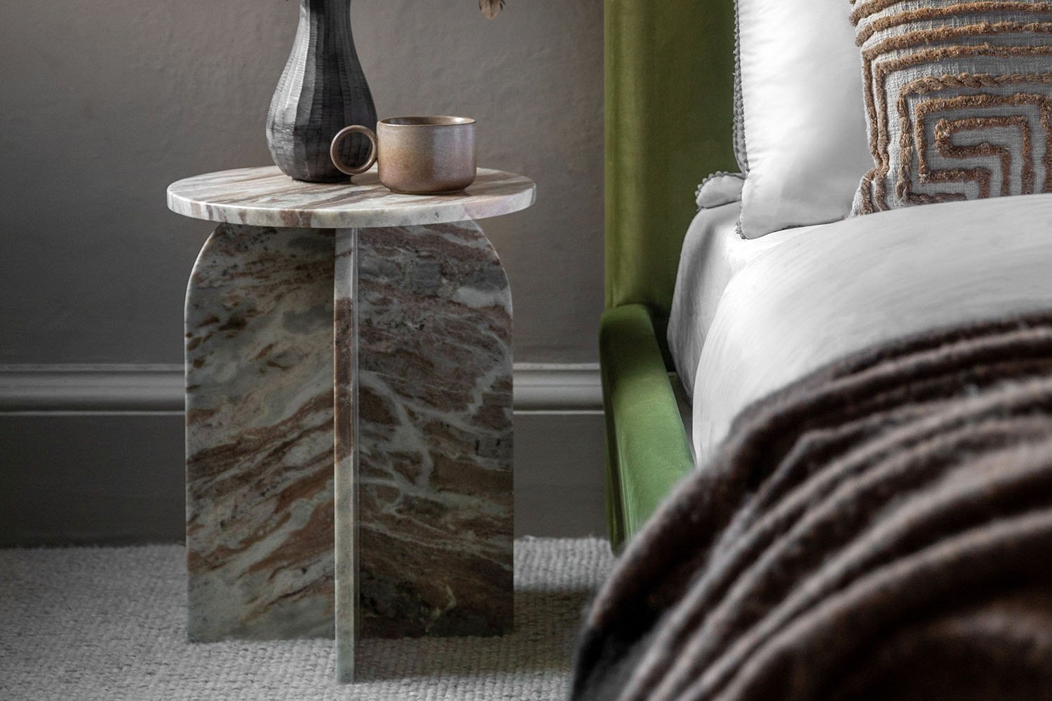Gallery Direct Amalfi Natural Marble Side Table | Furniture World