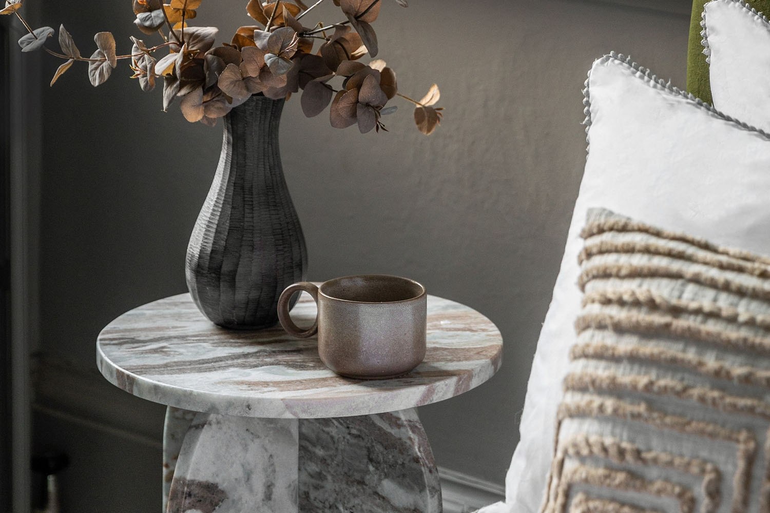 Gallery Direct Amalfi Natural Marble Side Table | Furniture World