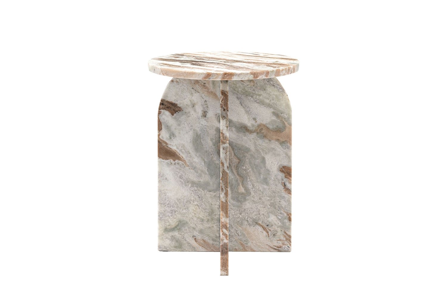Gallery Direct Amalfi Natural Marble Side Table | Furniture World