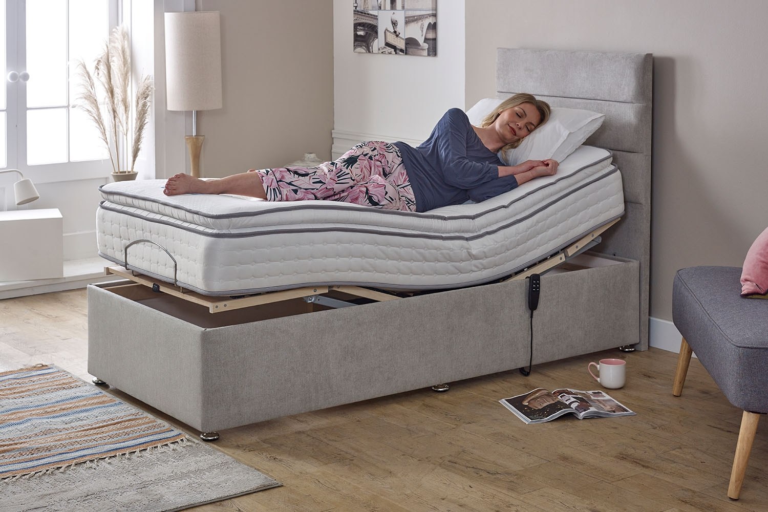 Adjust-A-Bed Mayfair Luxury Pillowtop Electric Adjustable Divan Bed | Furniture World