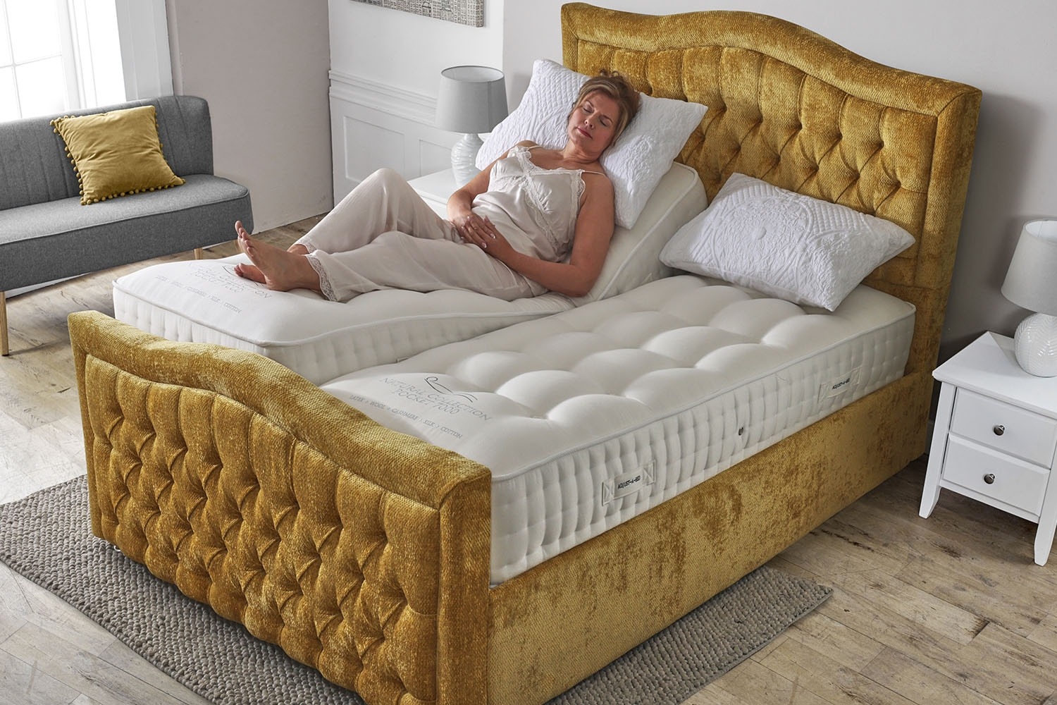 Adjust-A-Bed Natural 7000 Electric Adjustable Divan Bed with Standard Base | Furniture World