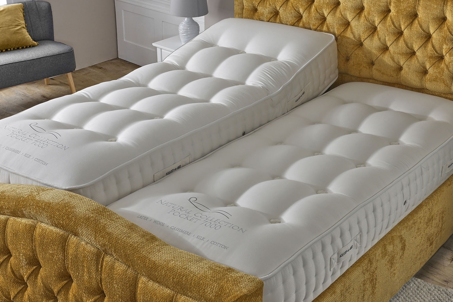 Adjust-A-Bed Natural 7000 Electric Adjustable Divan Bed with Lifestyle ...