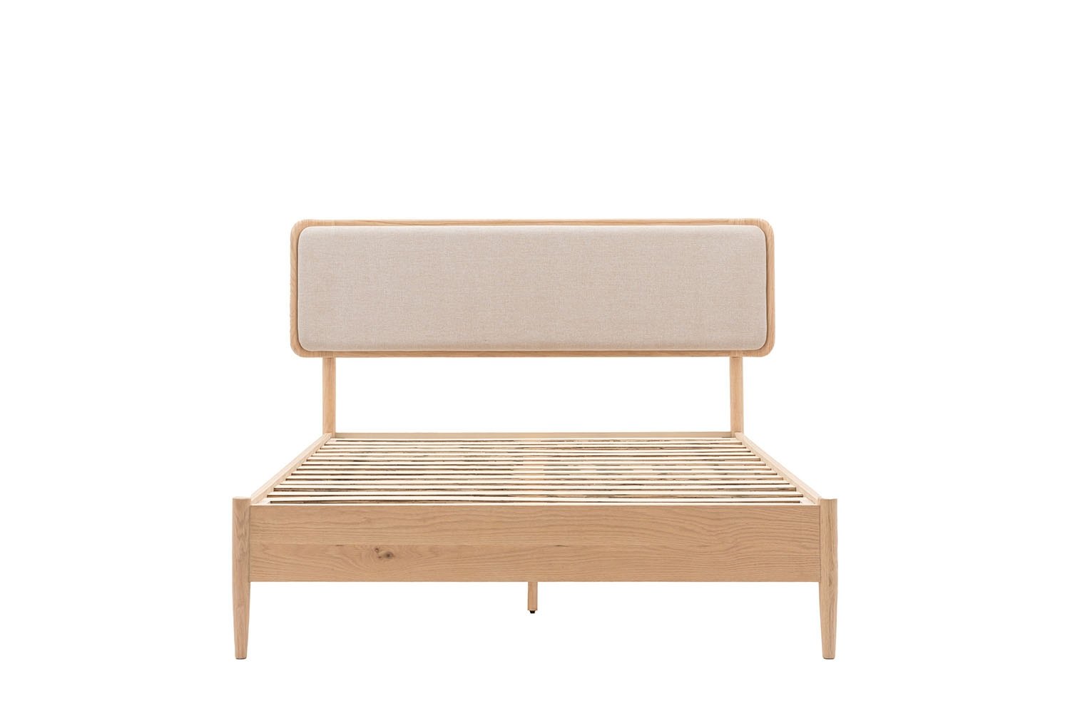 Gallery Direct Hatfield Natural Oak Bed Frame with Upholstered ...