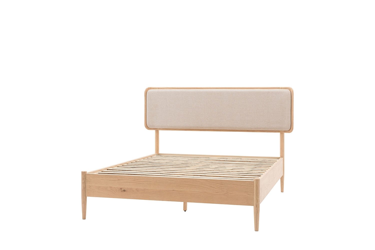 Gallery Direct Hatfield Natural Oak Bed Frame with Upholstered ...