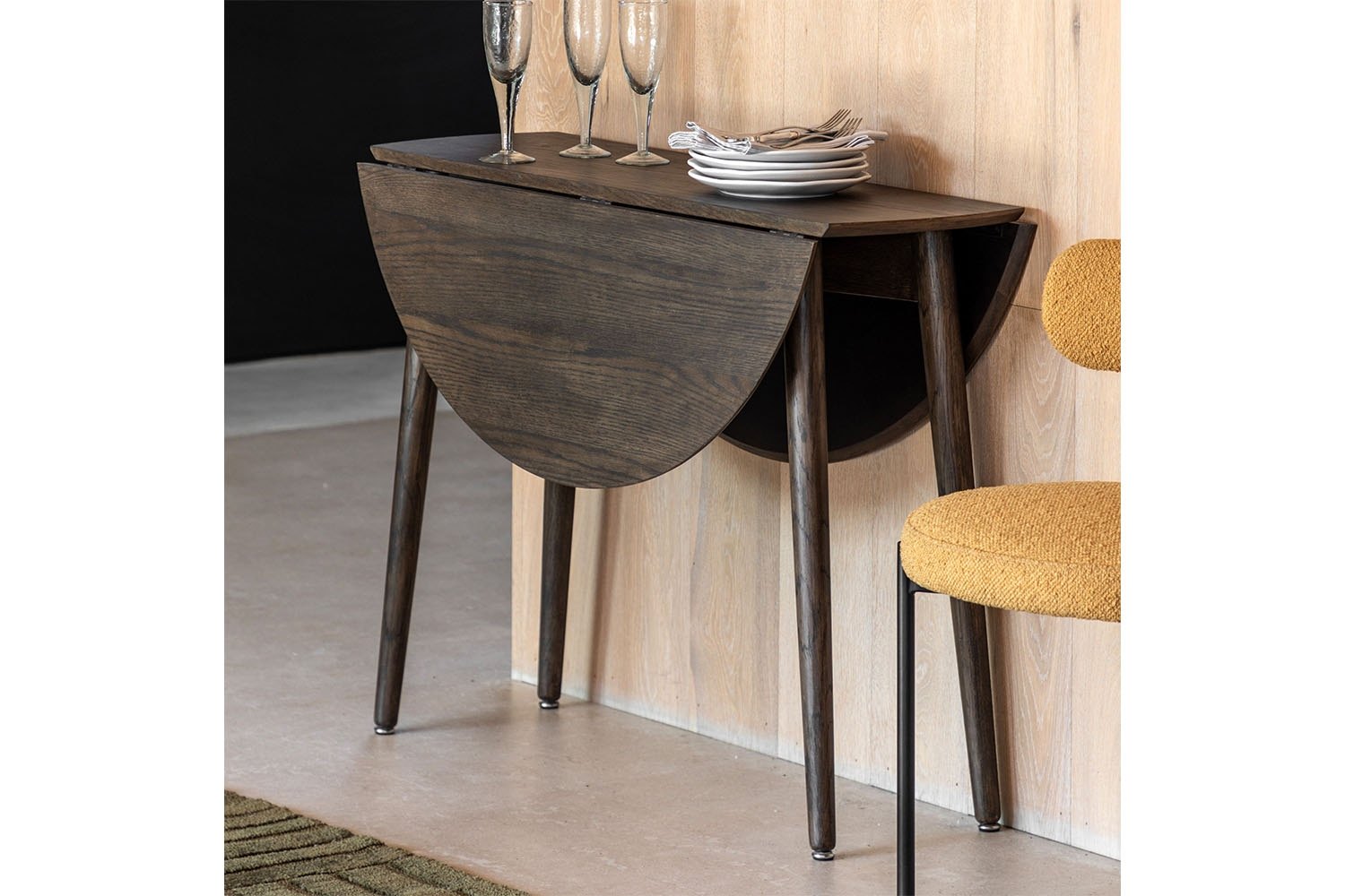 Gallery Direct Hatfield Smoked Oak Folding Dining Table | Furniture World