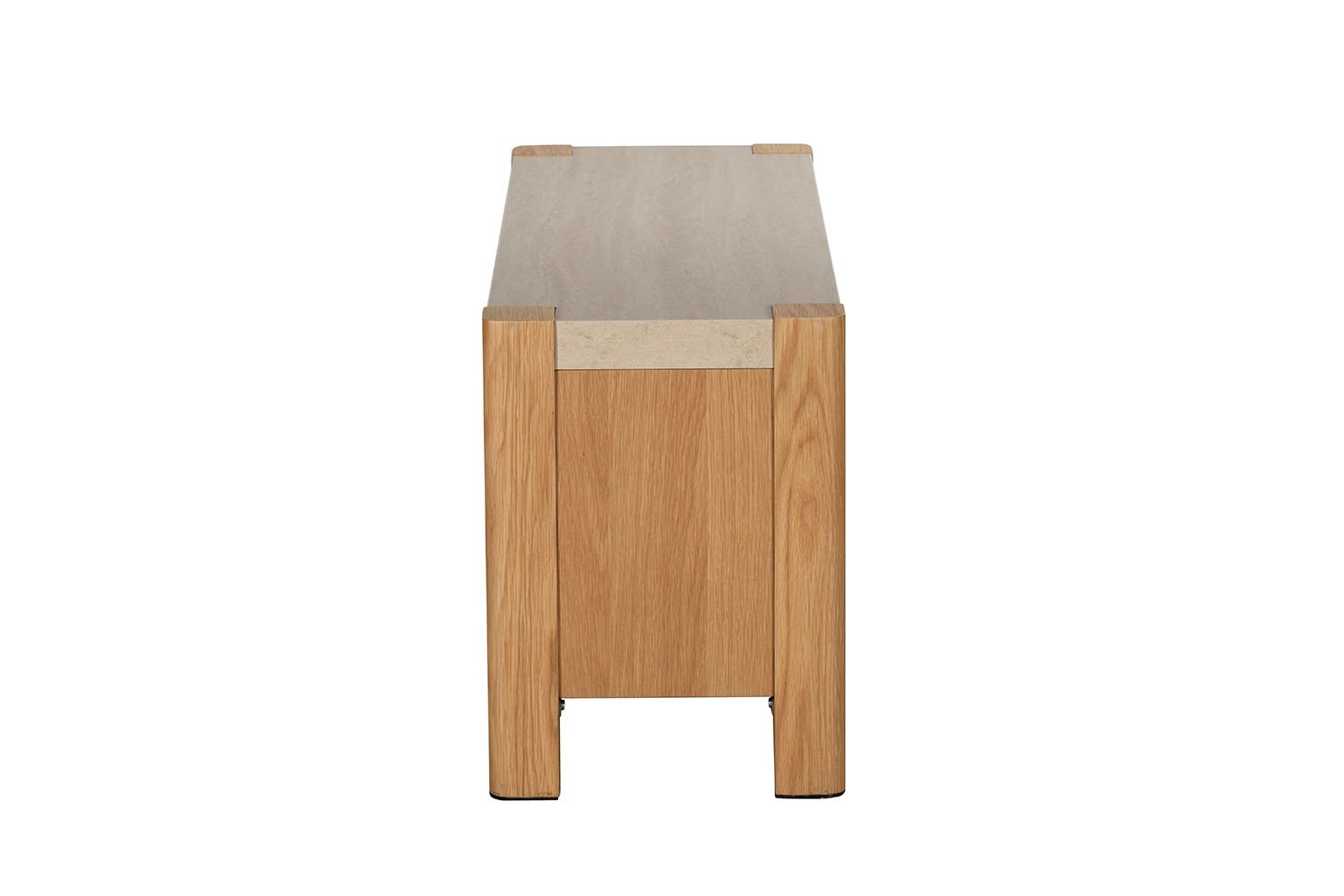 Arlo Natural Oak TV Unit with Travertine Ceramic Top | Furniture World