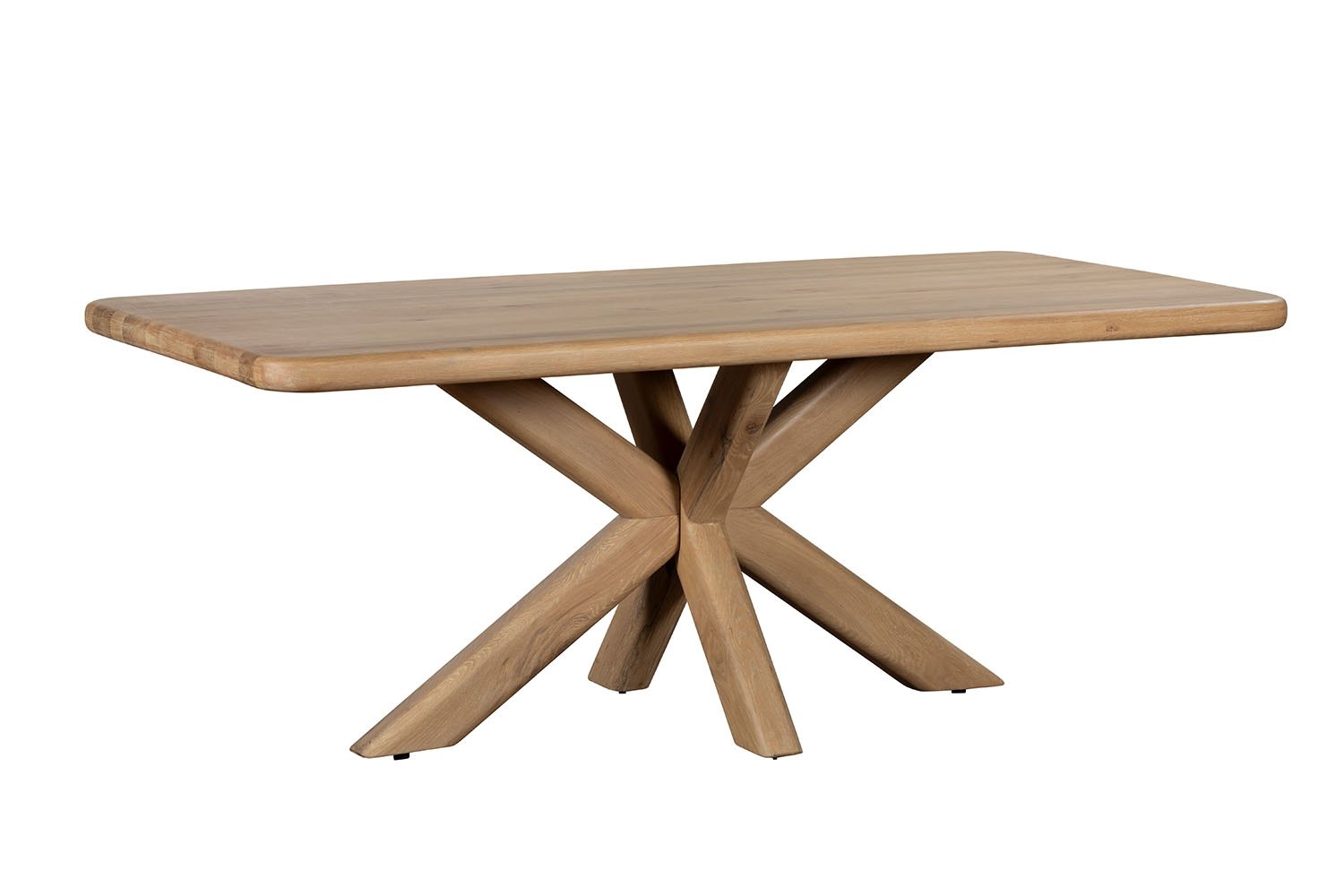 Flynn Natural Oak 200cm Star Base Dining Table | Furniture World