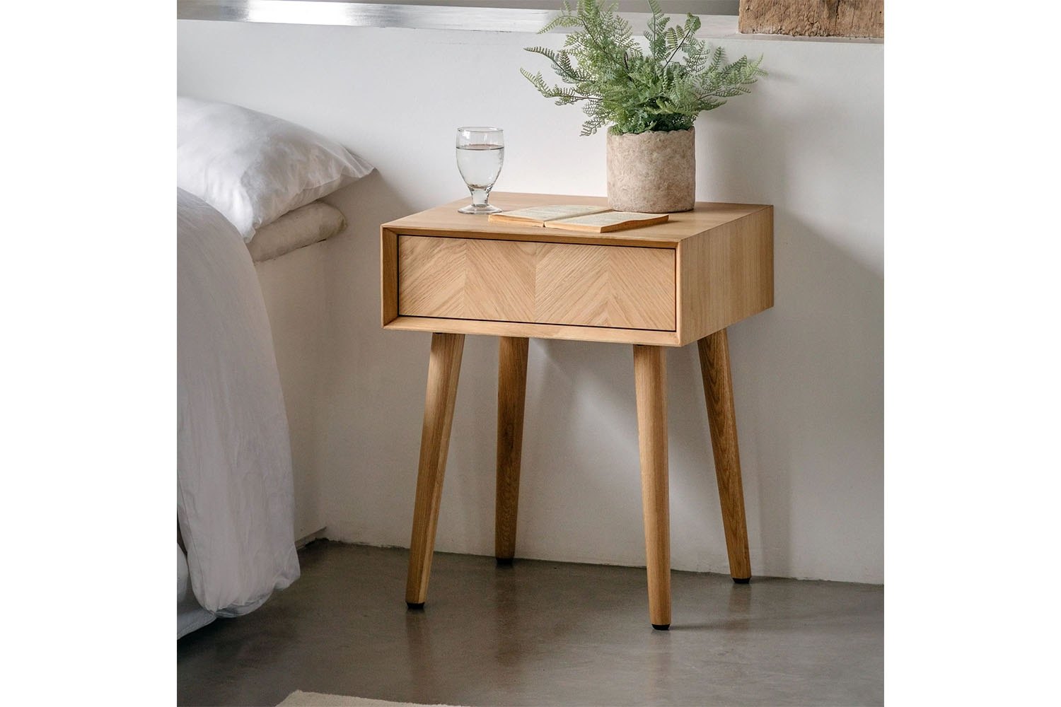 Gallery Direct Milano Oak 1 Drawer Side Table | Furniture World