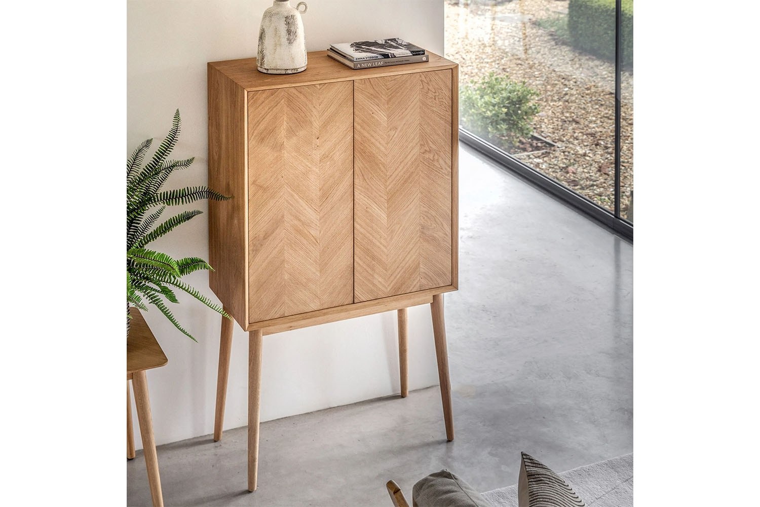Gallery Direct Milano Oak 2 Door Cocktail Cabinet | Furniture World