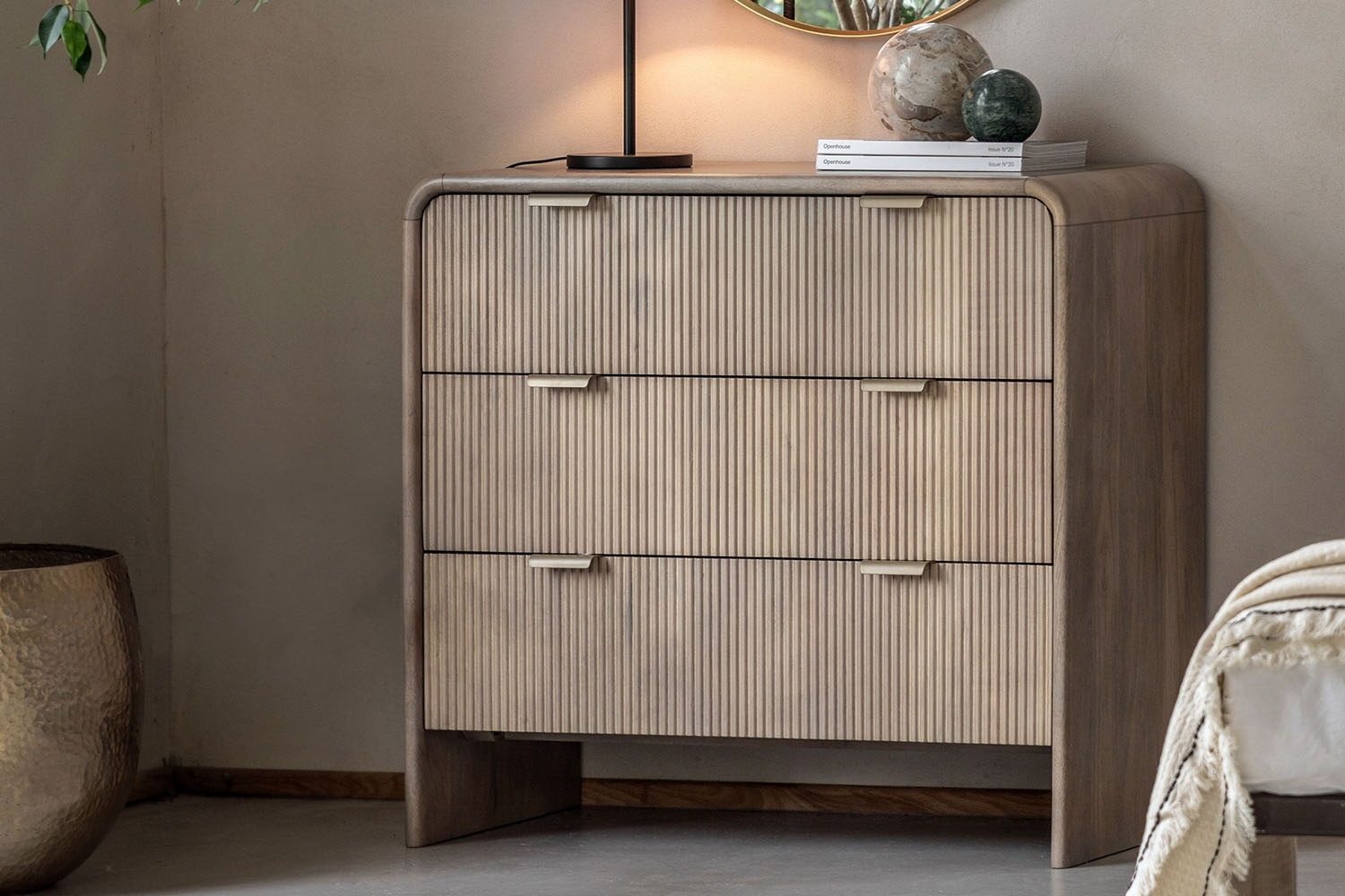 Gallery Direct Colonna Mango Wood 3 Drawer Chest of Drawers - Furniture ...