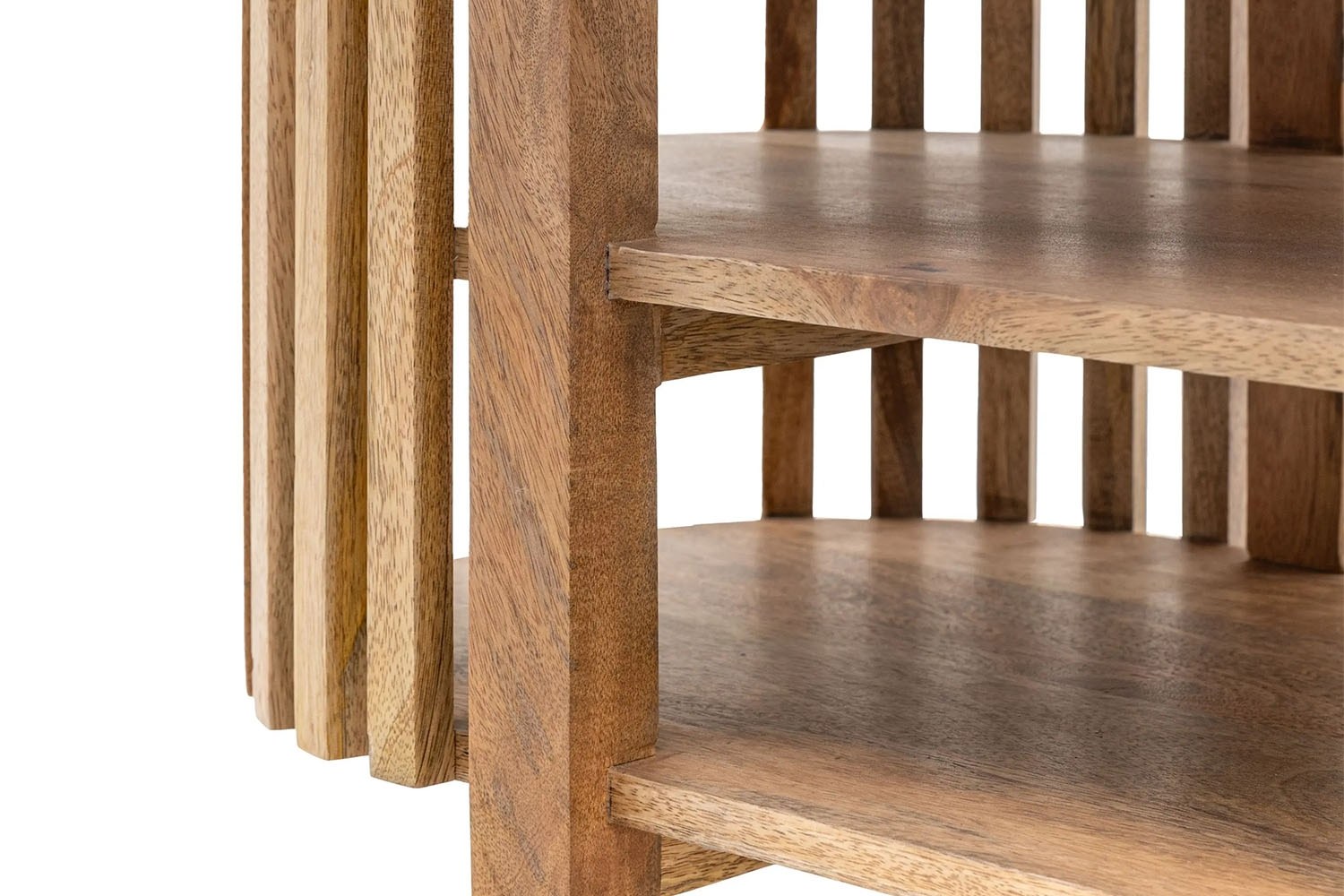 Gallery Direct Voss Mango Wood Slatted Media TV Unit | Furniture World