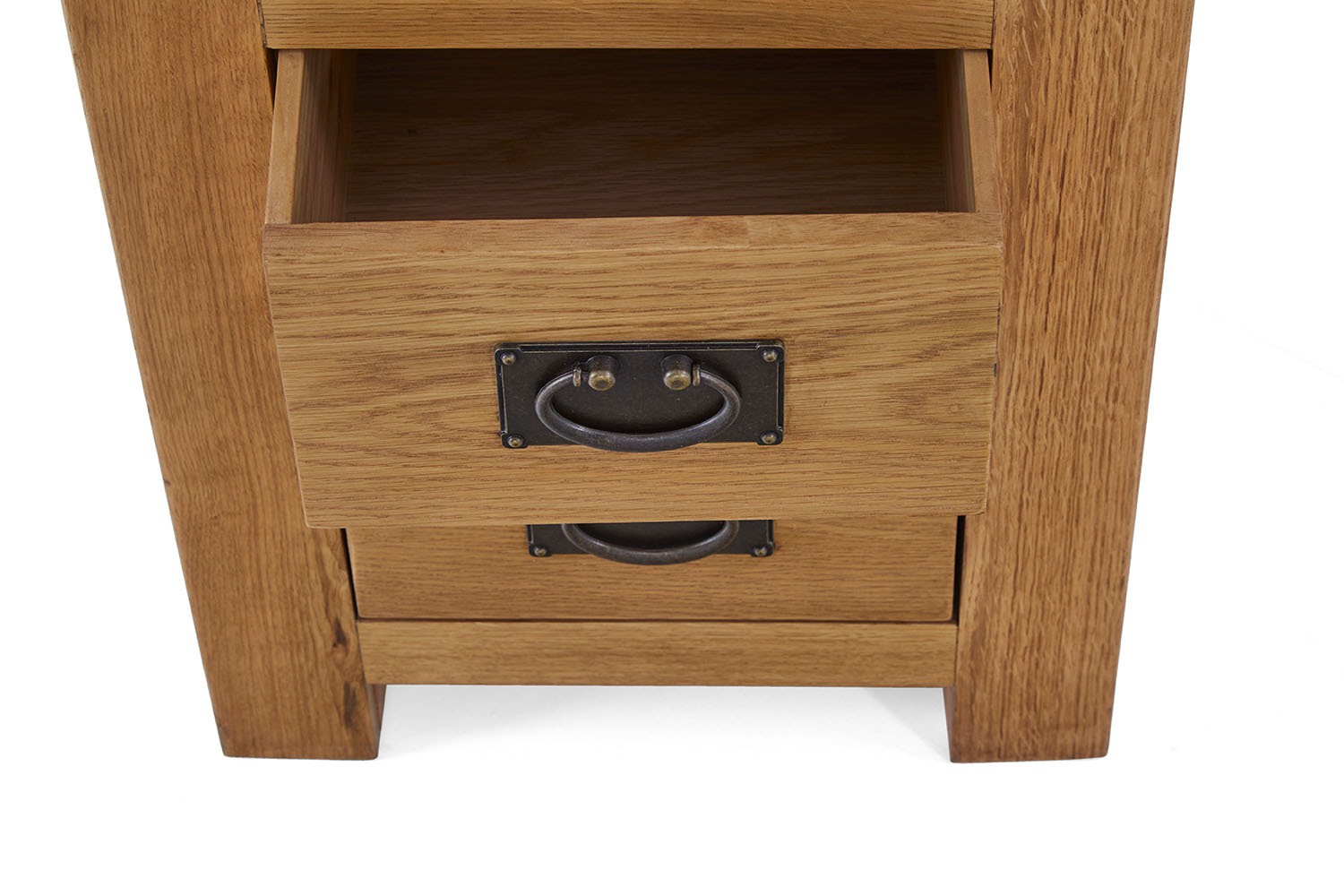 Salisbury Waxed Premium Oak Wide Bedside Table | Furniture World
