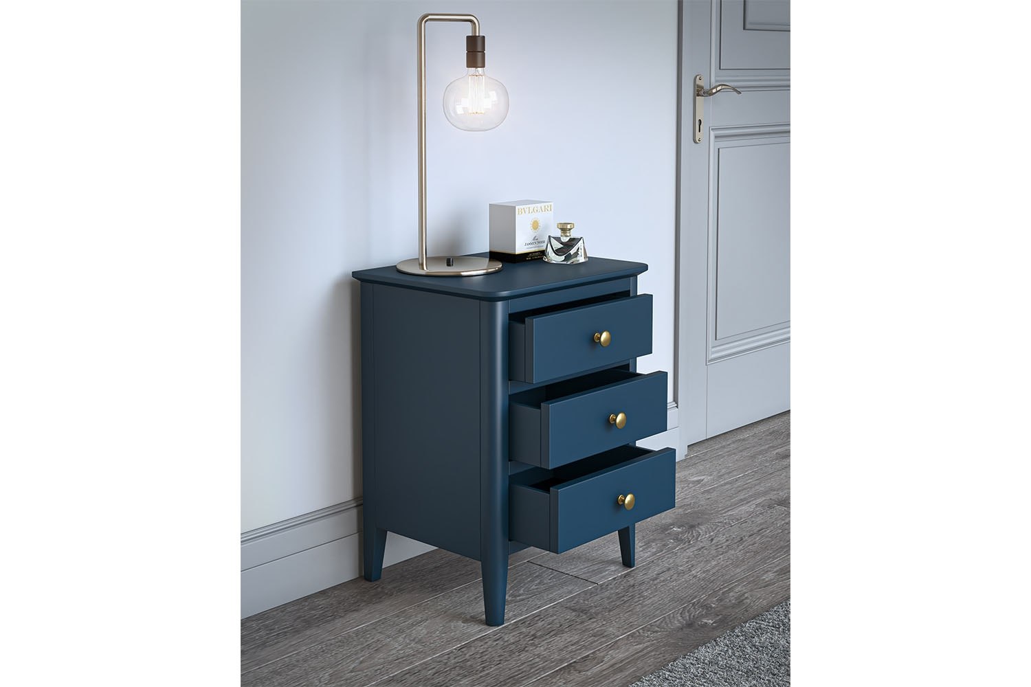 Harrogate Painted Blue Bedside Table | Furniture World