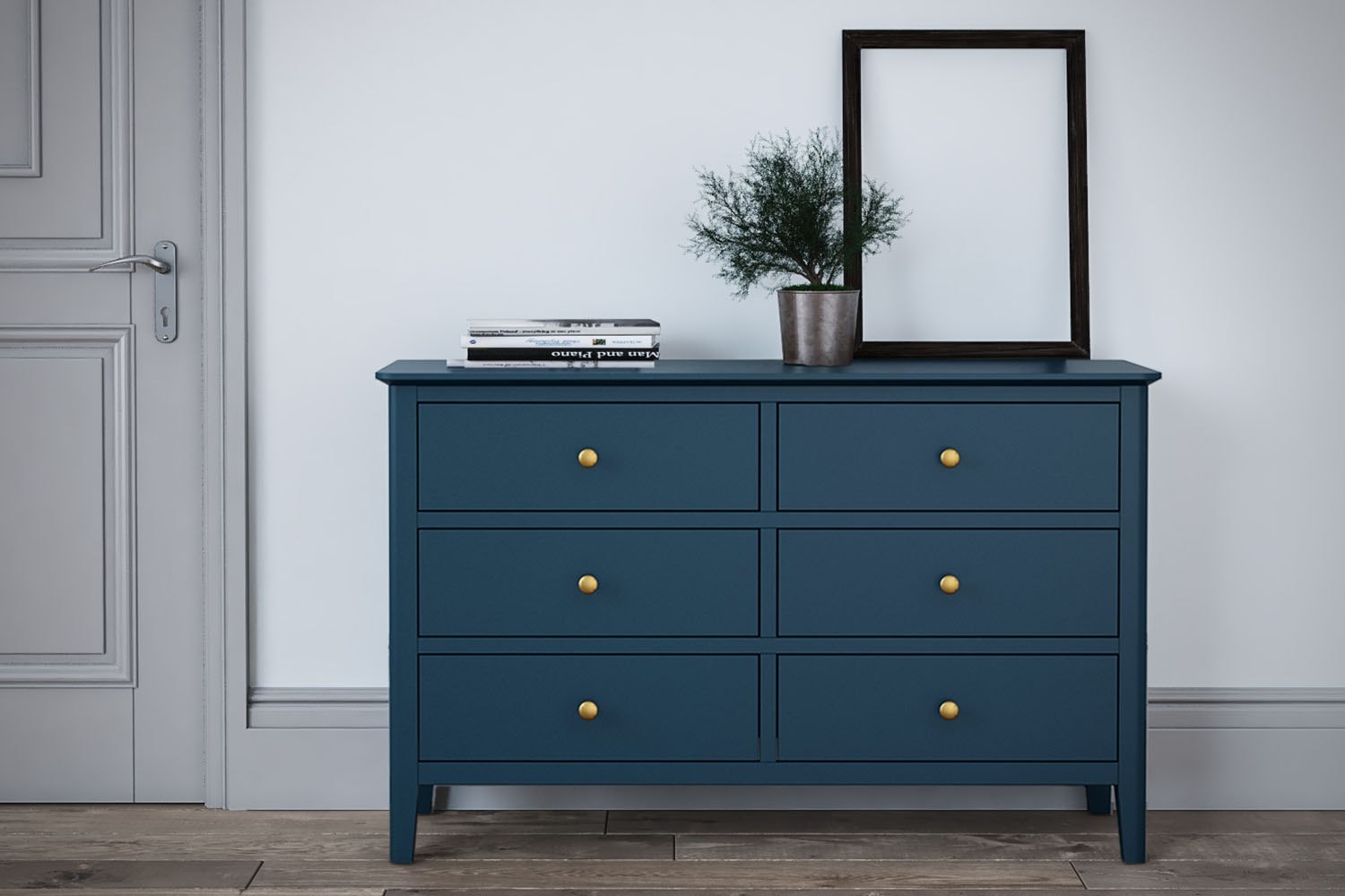 Harrogate Painted Blue 6 Drawers Chest Of Drawers | Furniture World