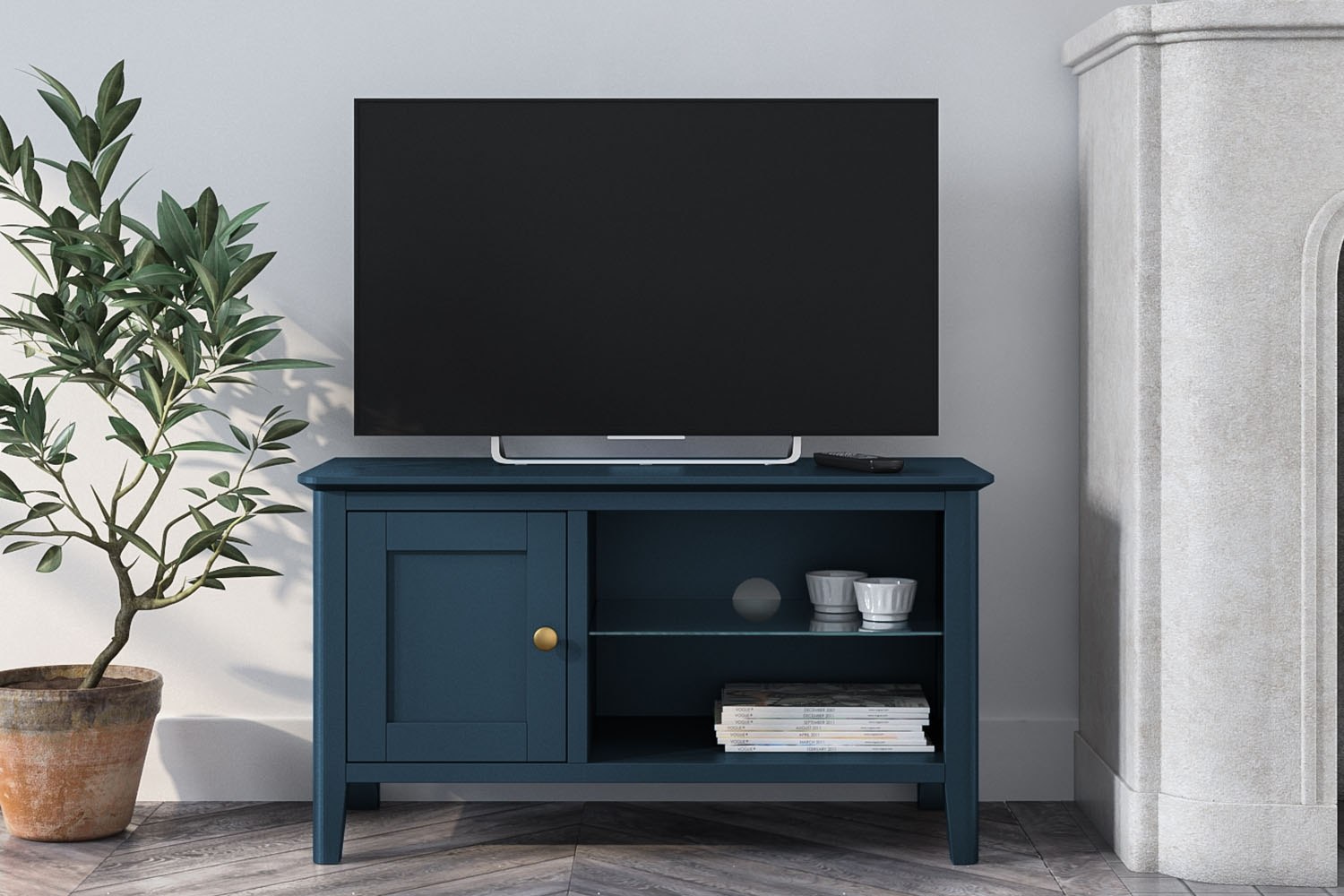 Harrogate Painted Blue Small Tv Unit | Furniture World