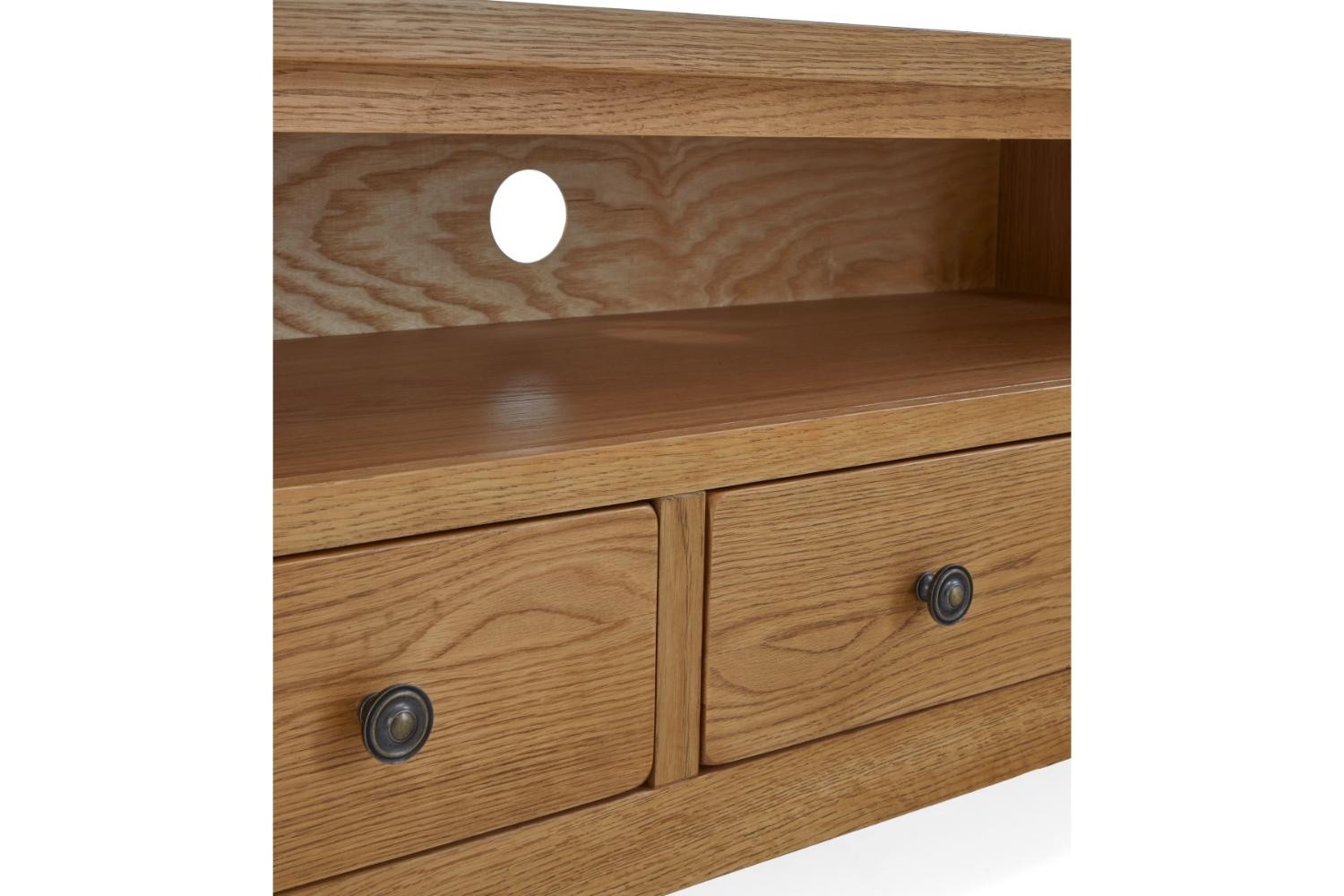 Burford Country Oak 210cm Extra Large TV Unit | Furniture World