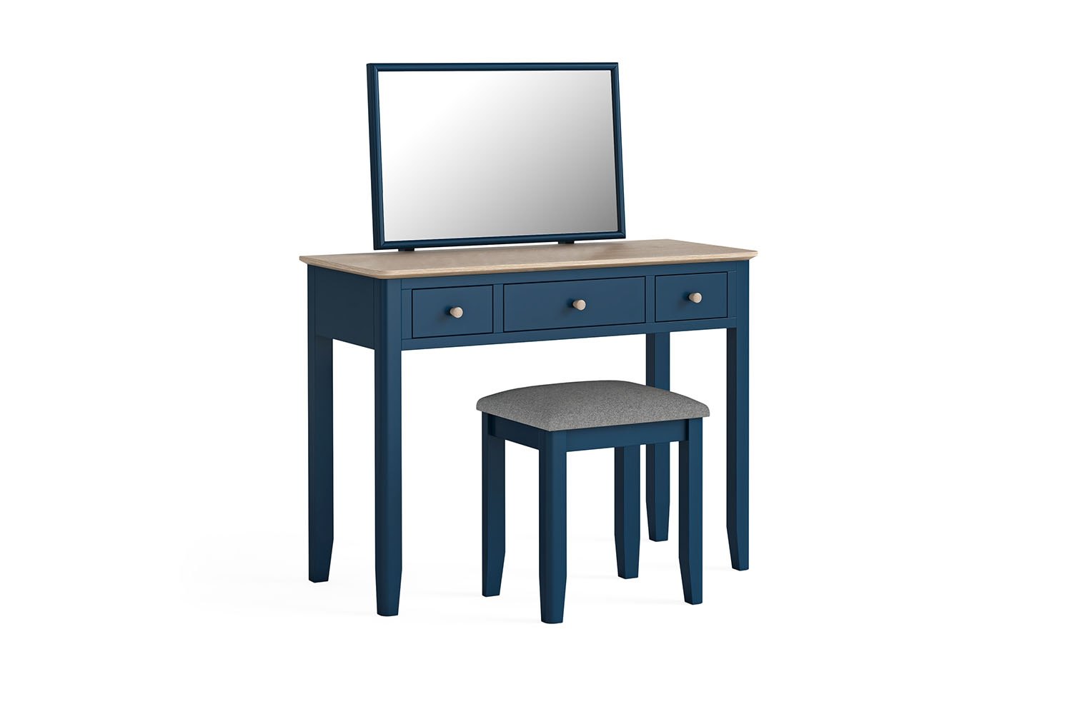 Marlow Oak Painted Navy Blue Dressing Table Set | Furniture World