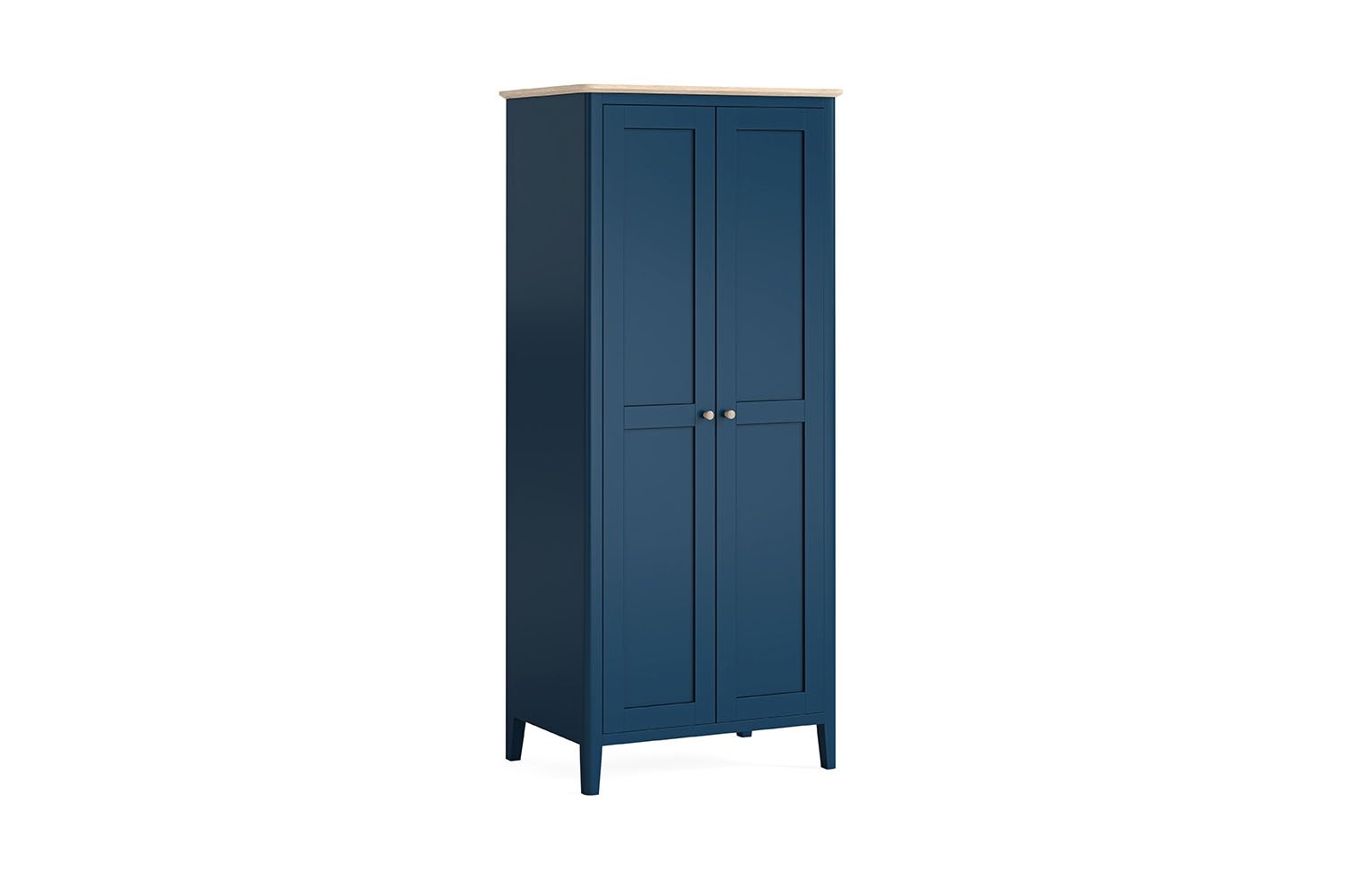 Marlow Oak Painted Navy Blue Full Hanging Wardrobe | Furniture World