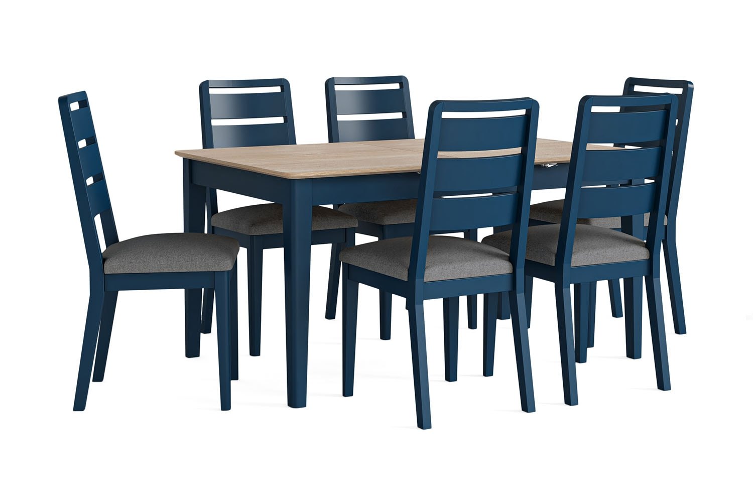 Marlow Oak Painted Navy Blue Extending Dining Table | Furniture World
