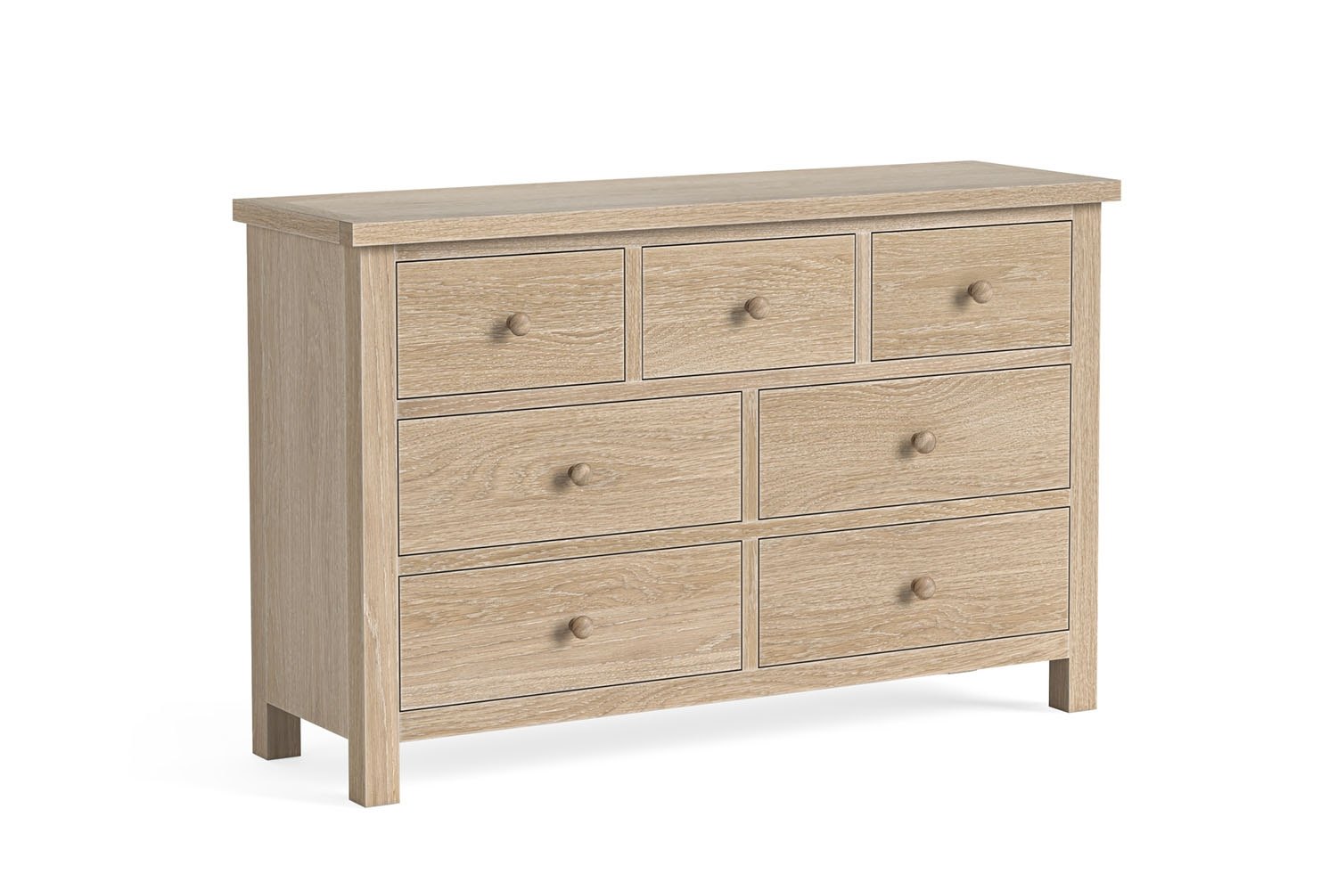 Modern Country Trelan Oak 3 Over 4 Chest of Drawers | Furniture World