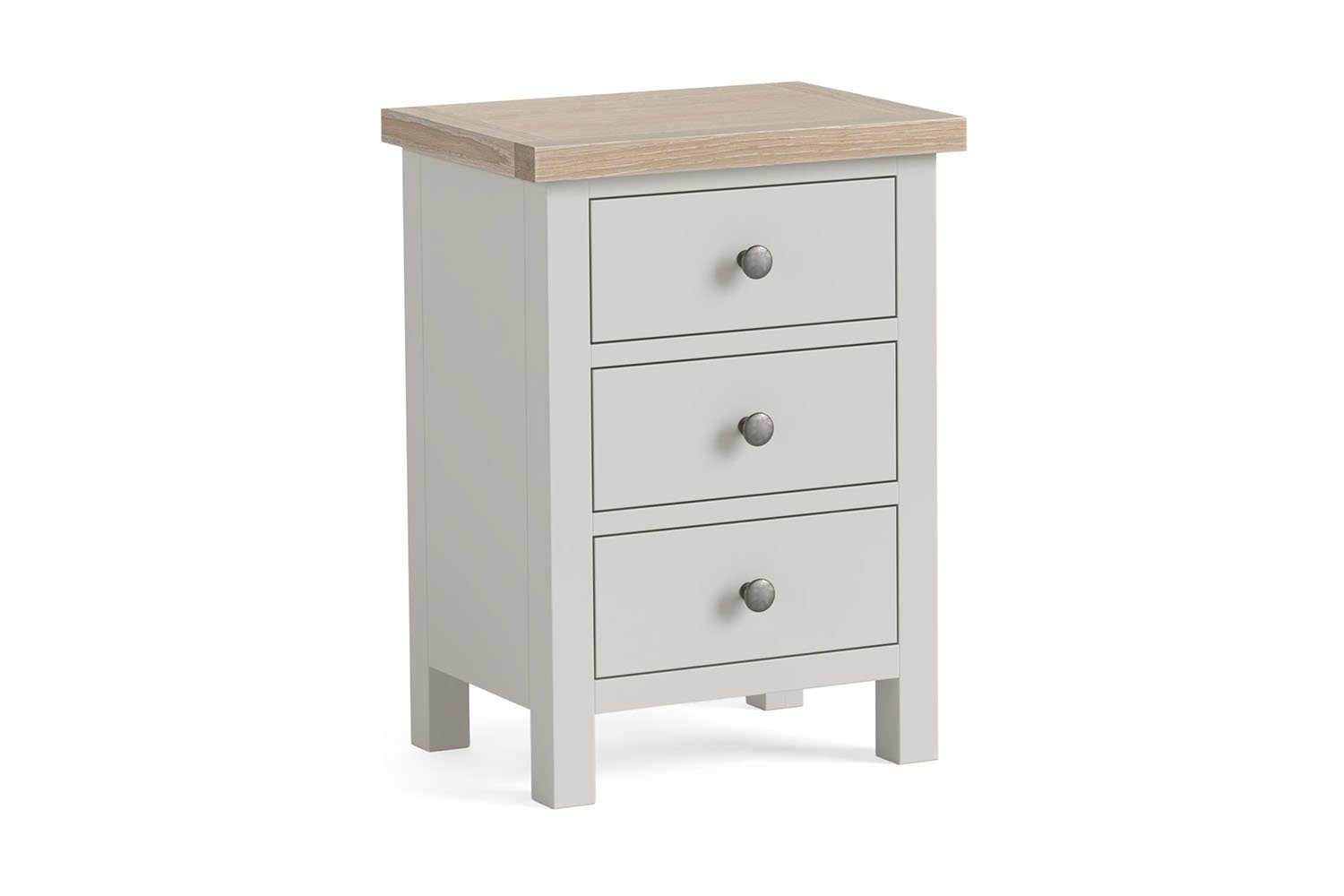 Modern Country Trelan Painted Oak Stone Grey Bedside Table | Furniture ...