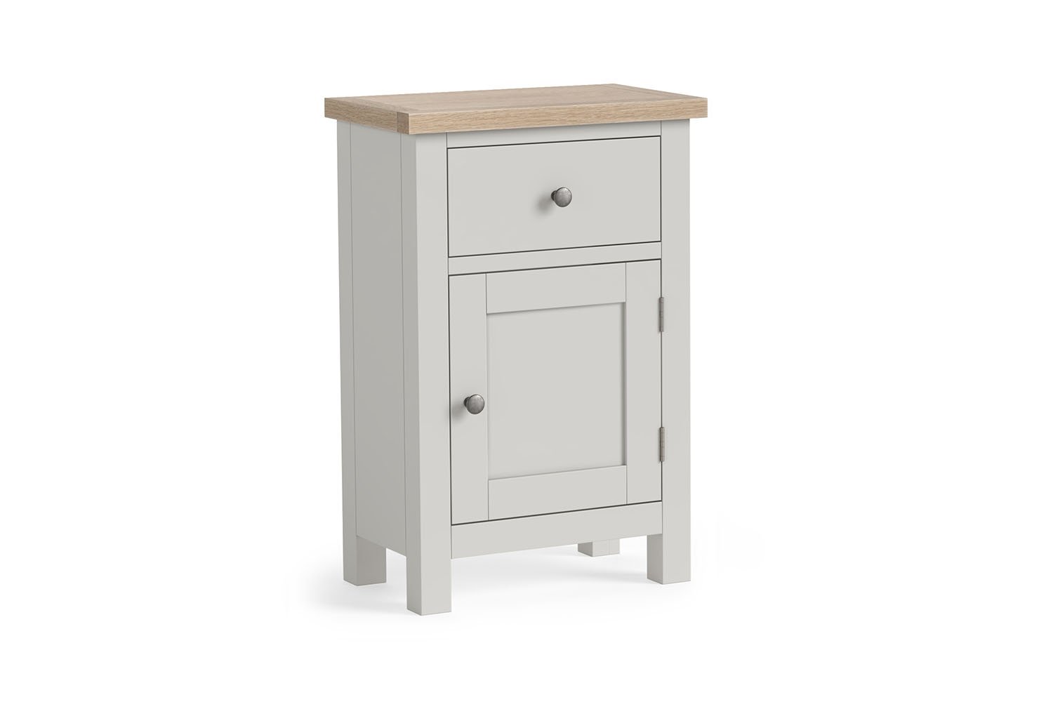 Modern Country Trelan Painted Oak Grey Telephone Cupboard | Furniture World