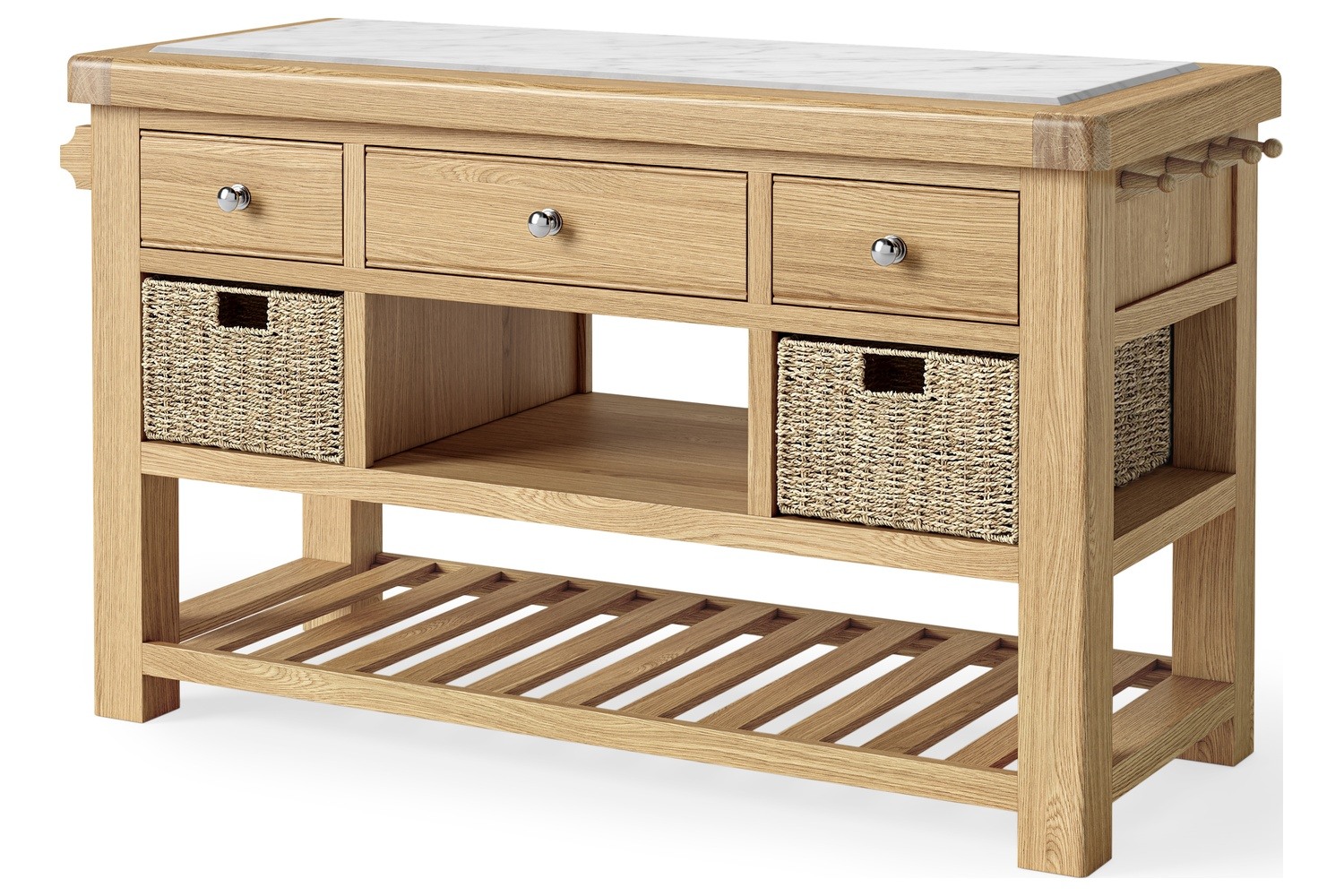Normandy Portland Country Oak Large Kitchen Island Unit | Furniture World