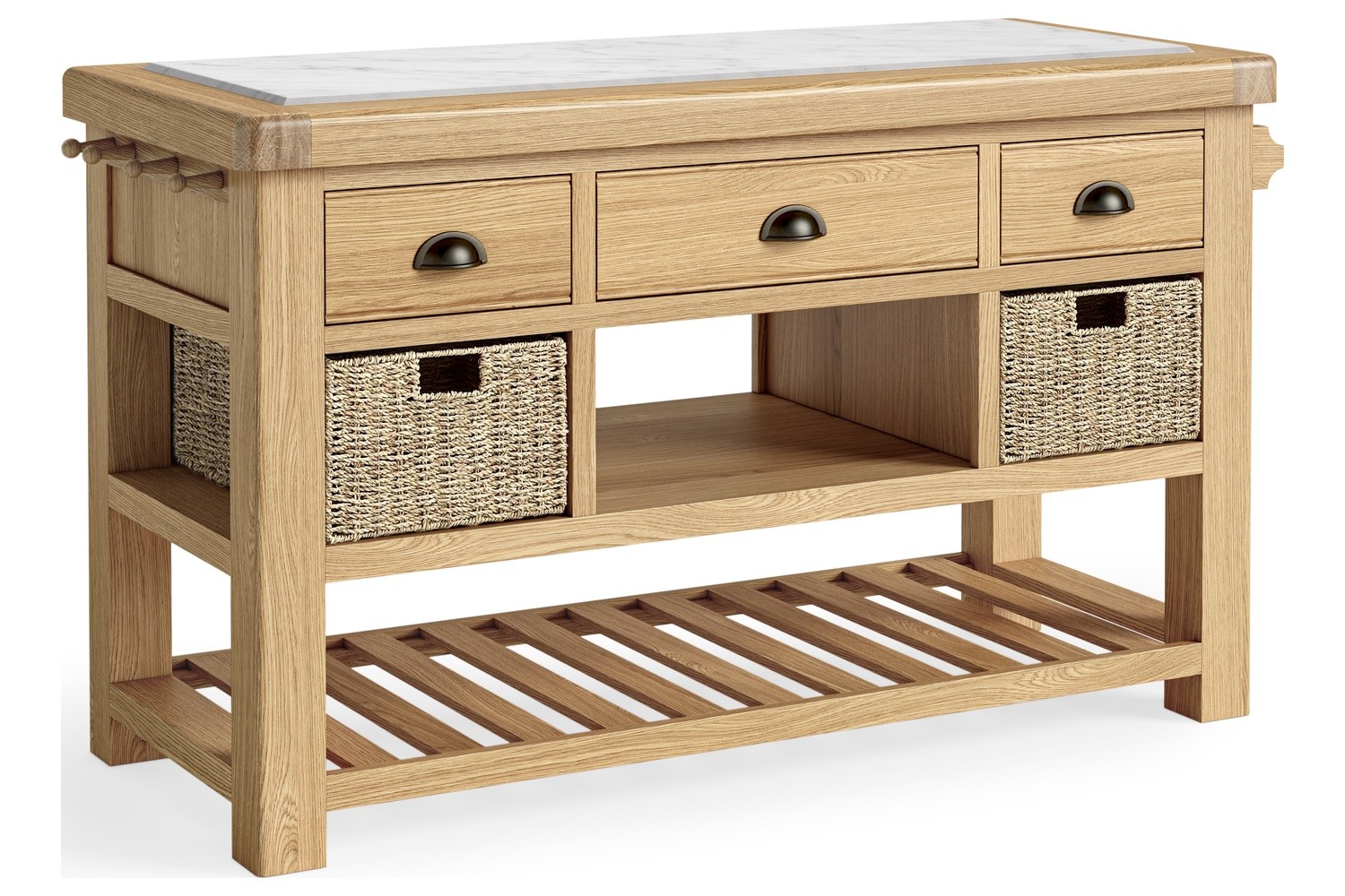 Normandy Portland Country Oak Large Kitchen Island Unit | Furniture World
